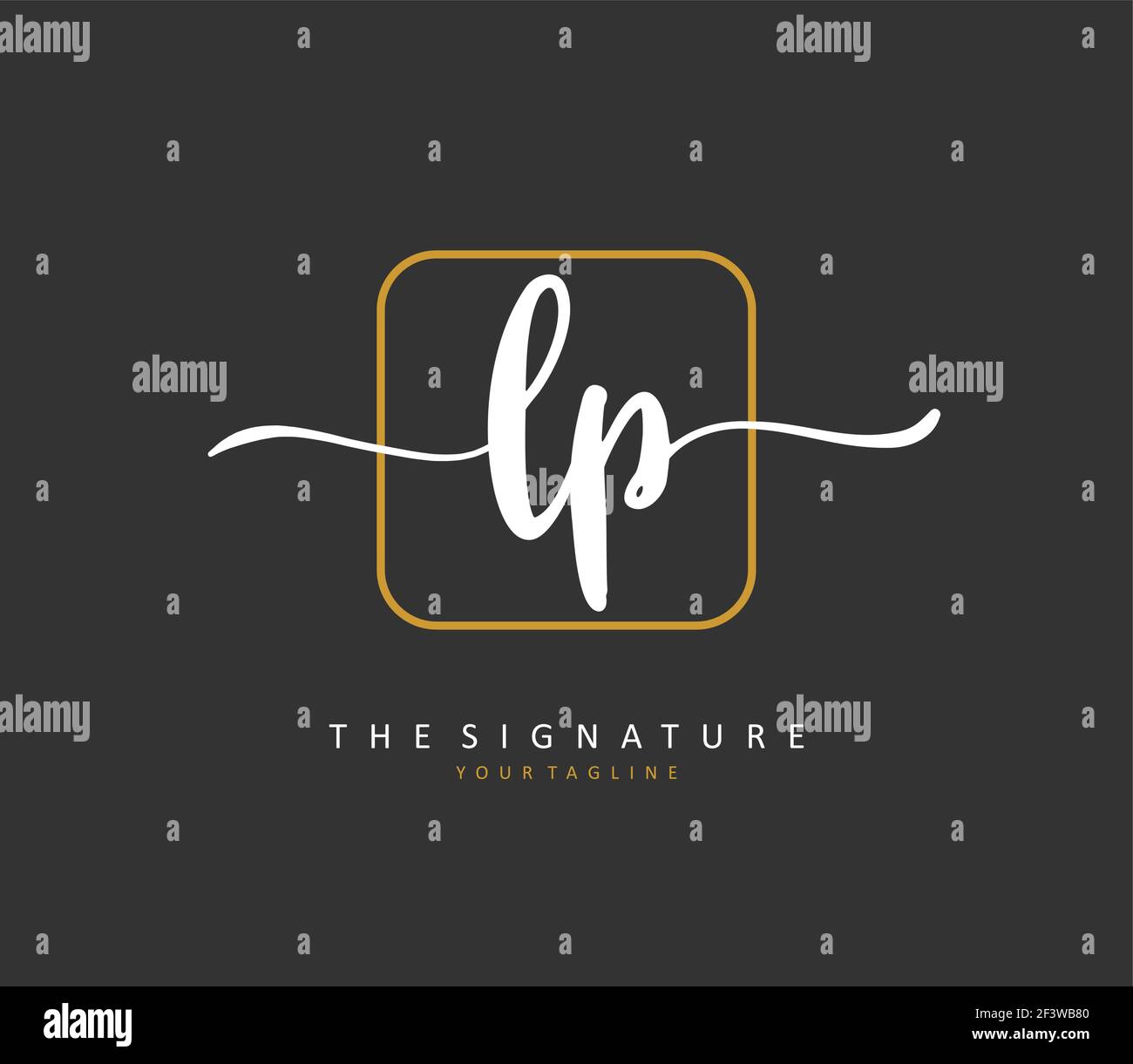 LP Initial letter handwriting and signature logo. A concept handwriting ...