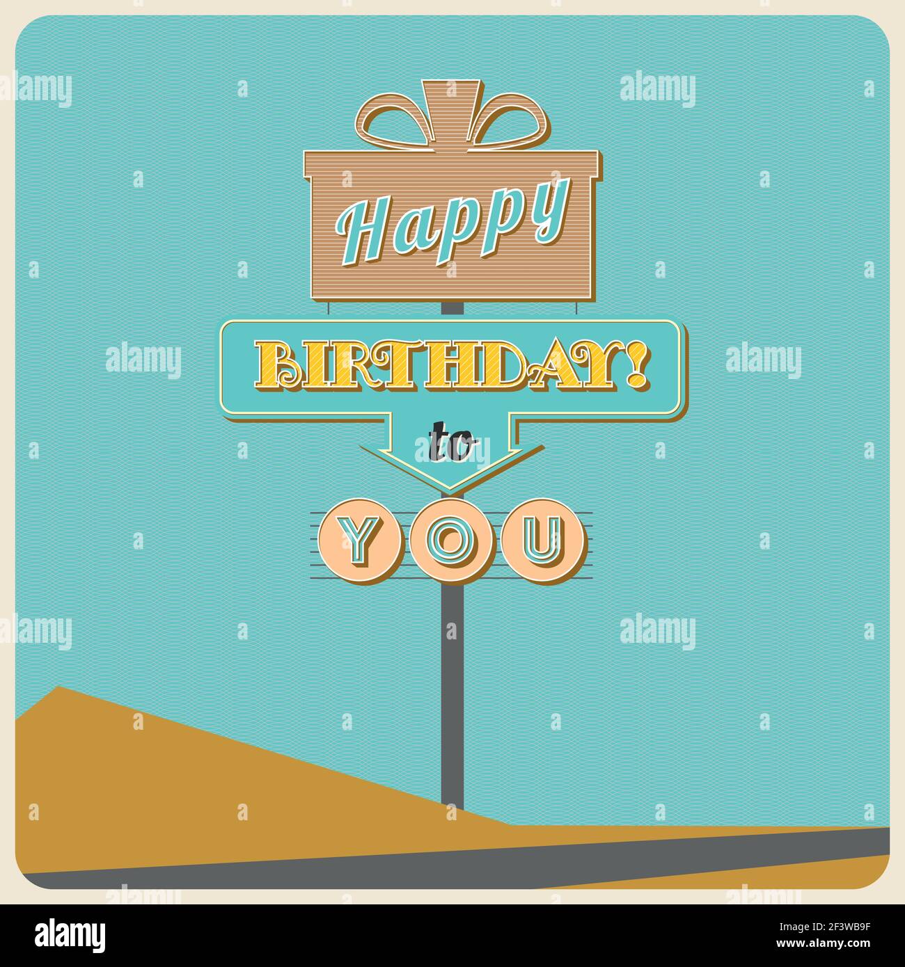 Vintage birthday greetings postcard Stock Vector Images - Alamy