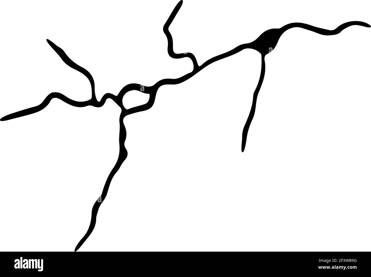 Kintsugi crack. Earthquake and ground cracks, hole effect, craquelure ...