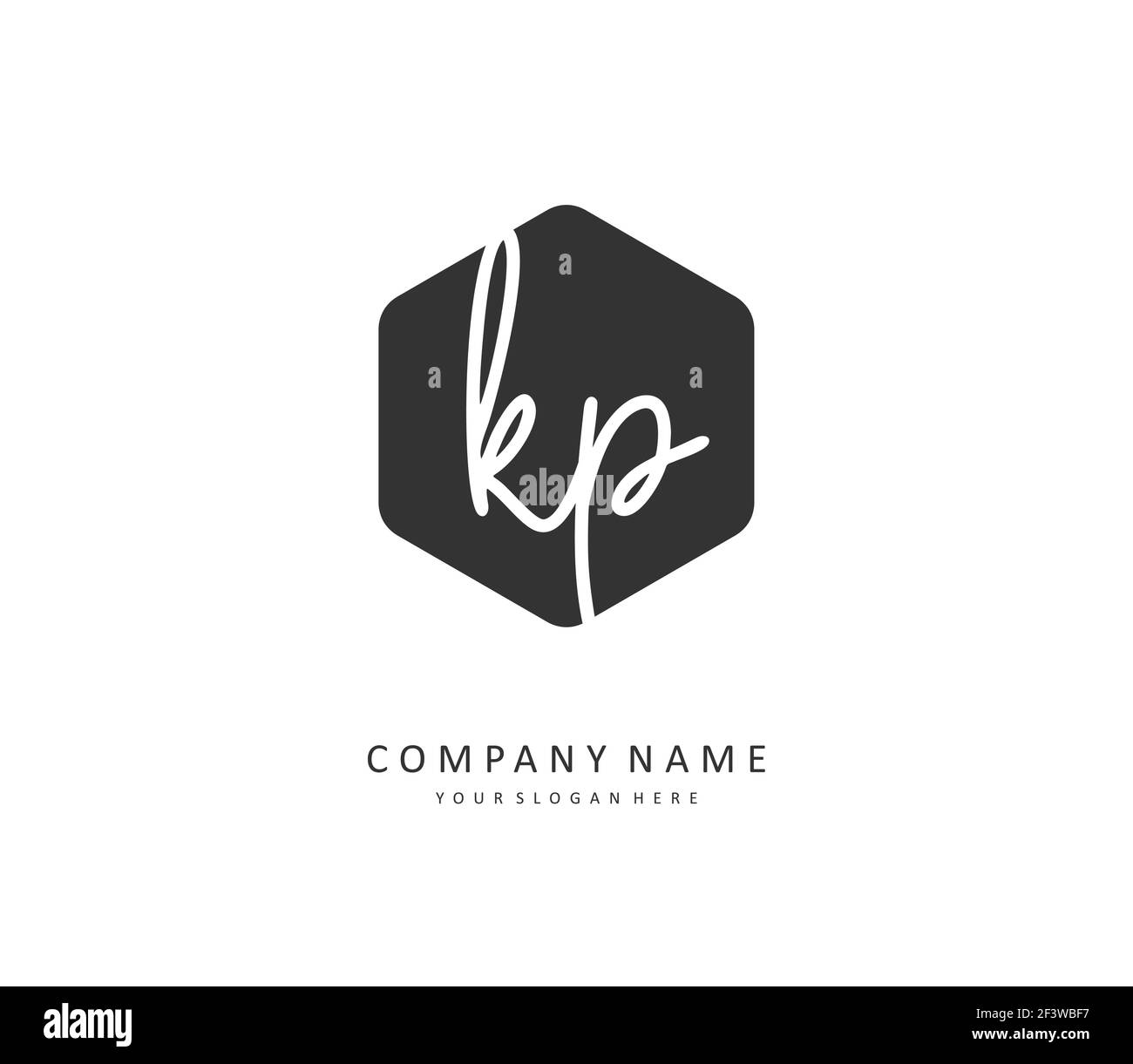 KP Initial letter handwriting and signature logo. A concept handwriting ...
