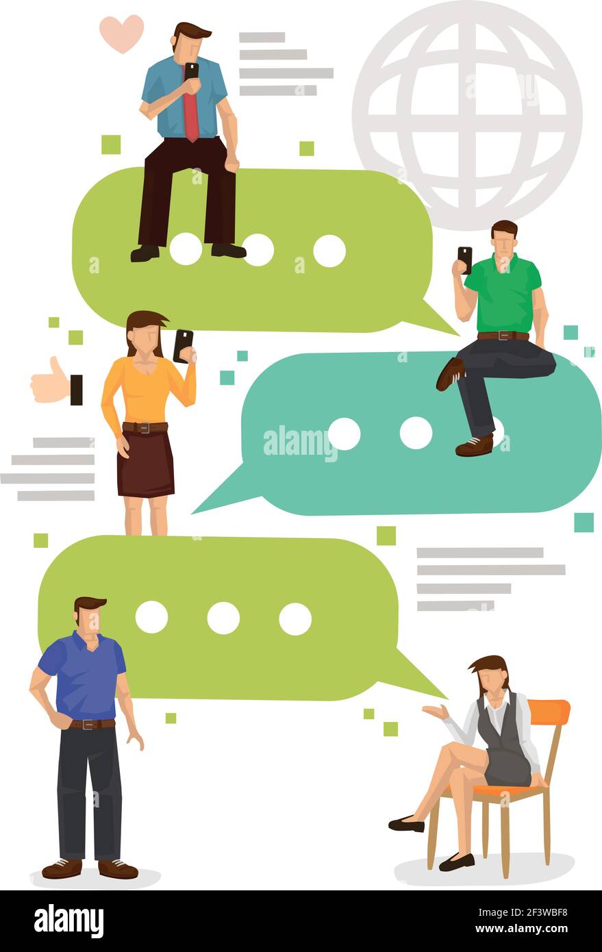 People communicate on the Internet, social networking with digital ...