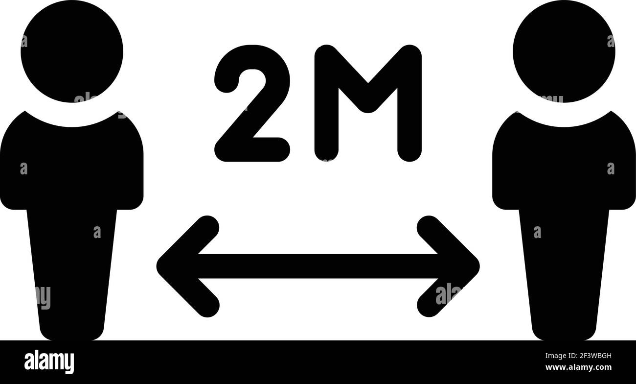 Please keep a safe distance sign vector. Prevention measures distancing ...