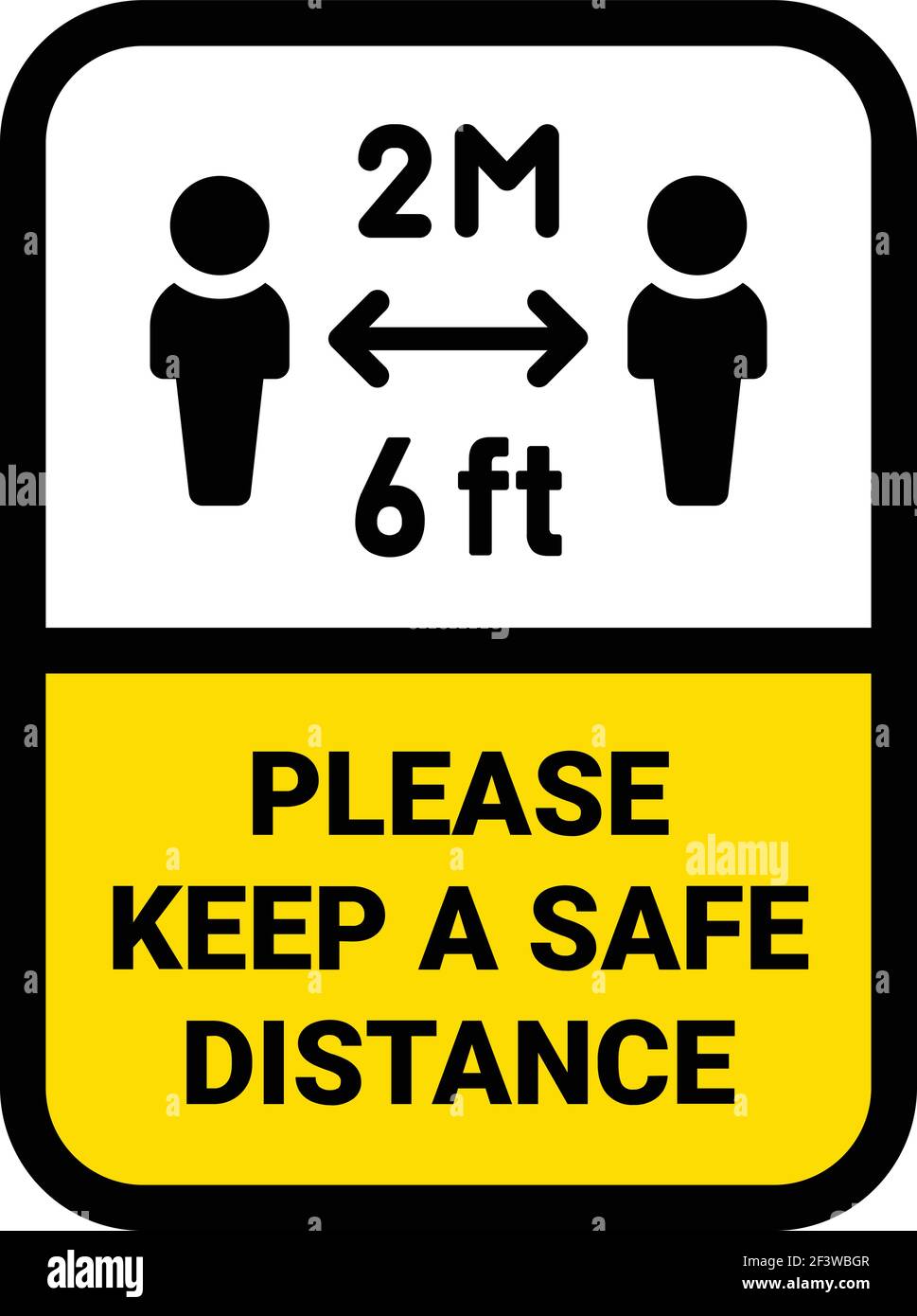 Please keep a safe distance sign vector. Prevention measures distancing ...