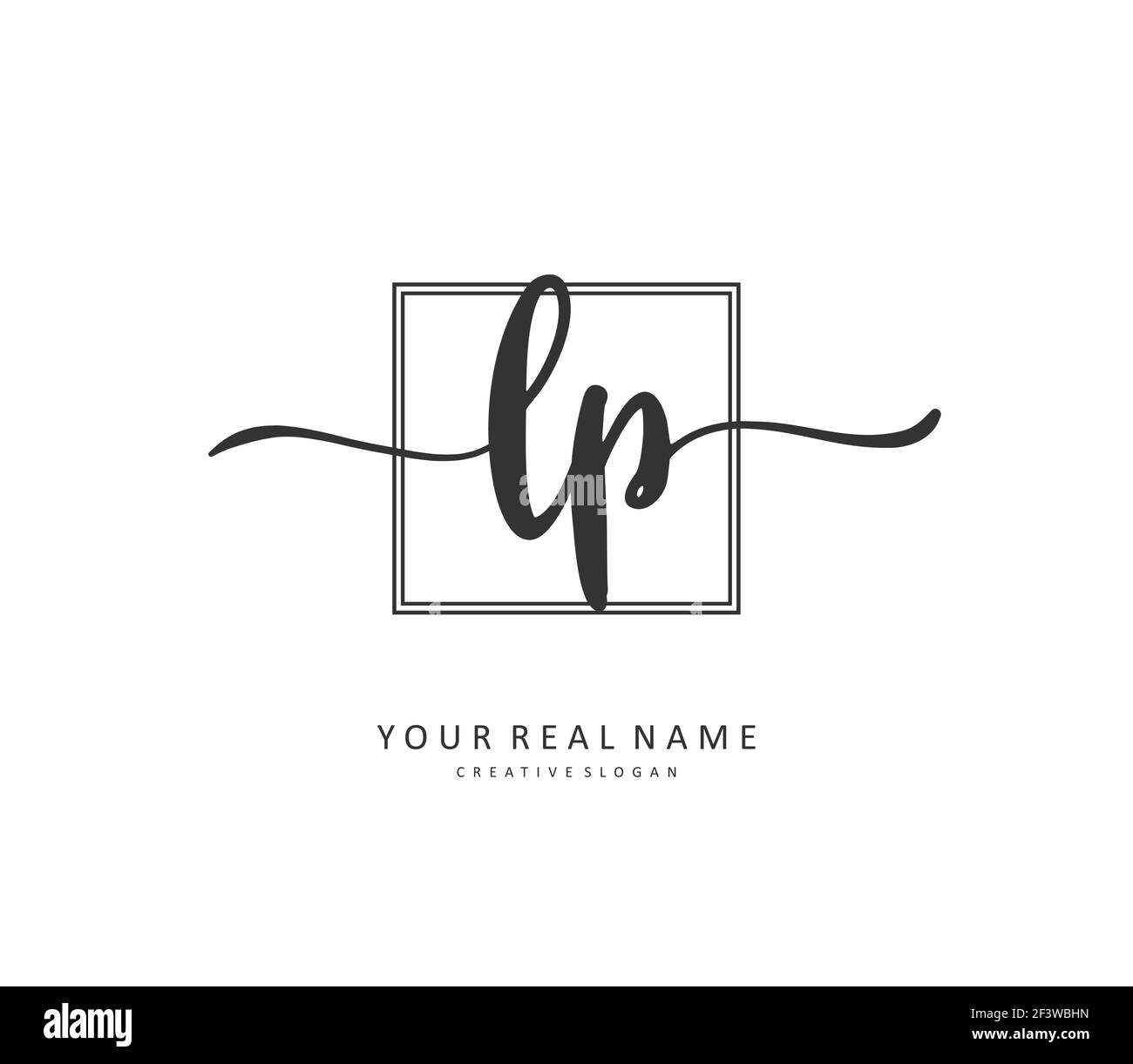 LP Initial letter handwriting and signature logo. A concept handwriting ...