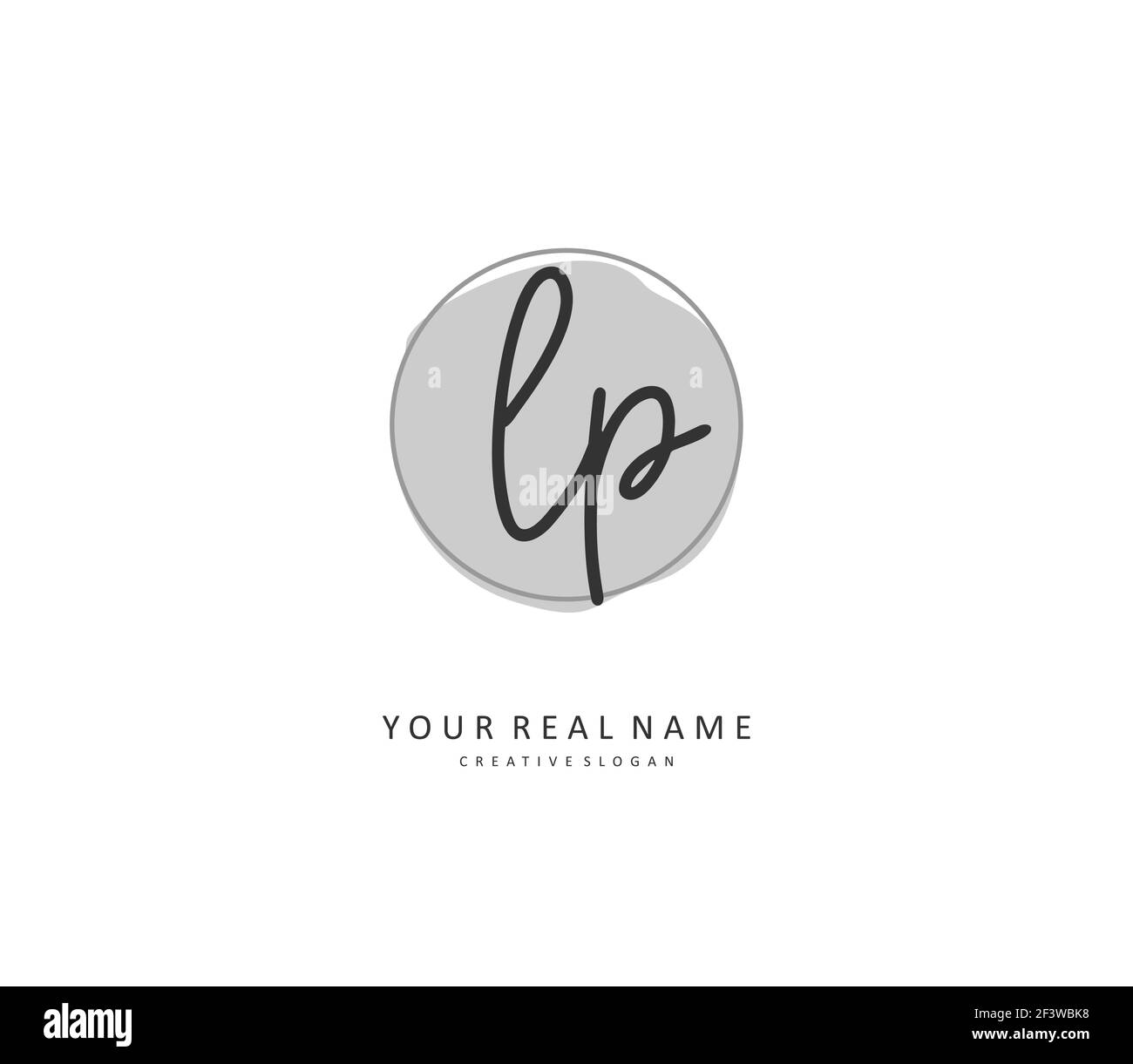 LP Initial letter handwriting and signature logo. A concept handwriting ...