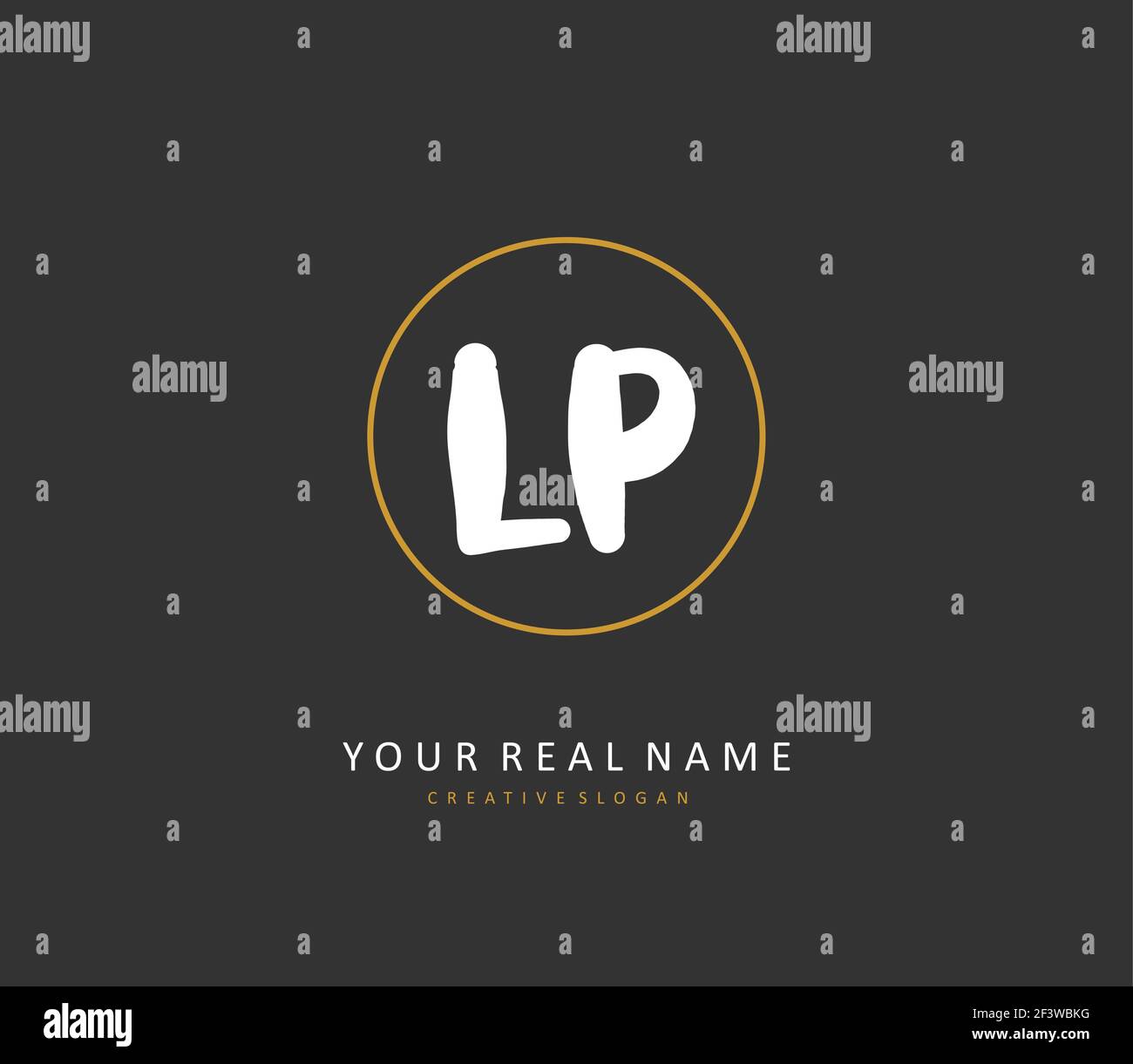LP Initial letter handwriting and signature logo. A concept handwriting ...