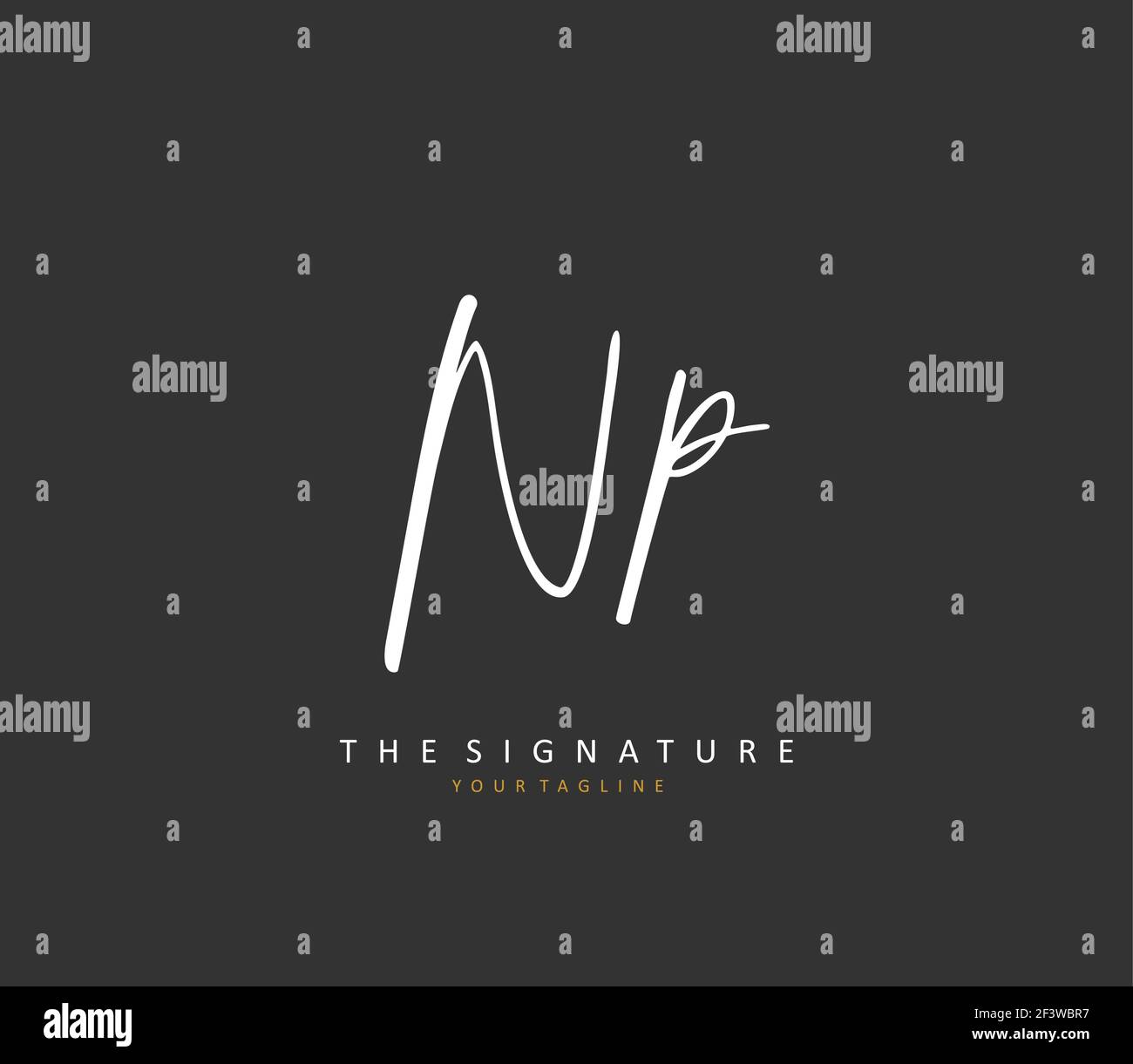 NP Initial letter handwriting and signature logo. A concept handwriting ...
