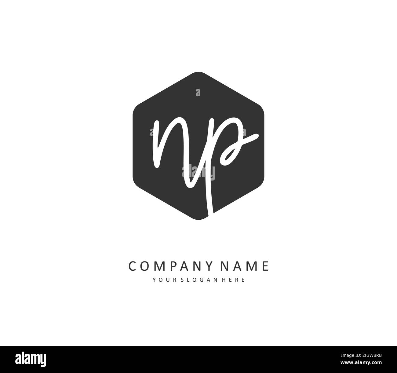 NP Initial letter handwriting and signature logo. A concept handwriting ...