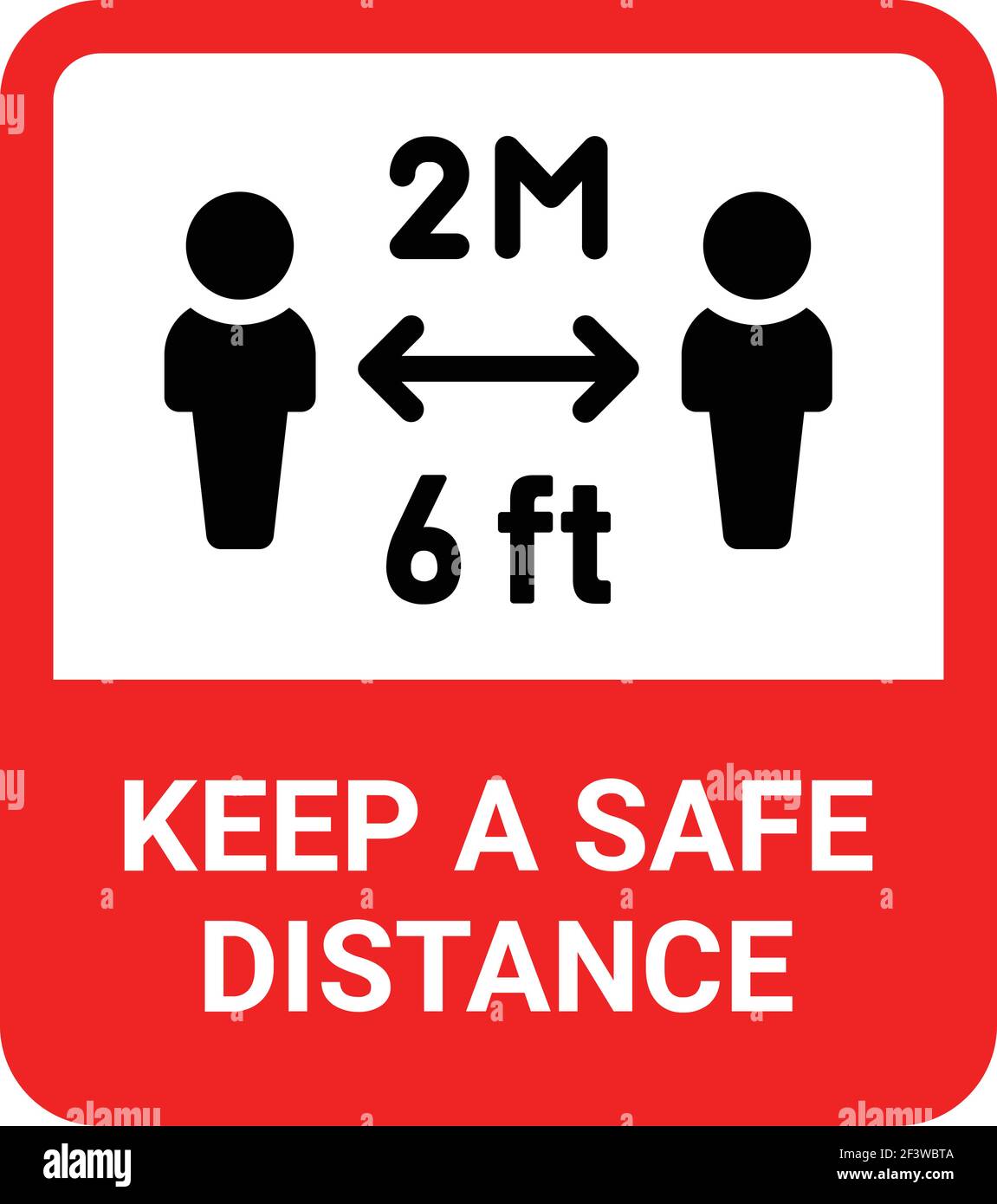 Please keep a safe distance sign vector. Prevention measures distancing ...