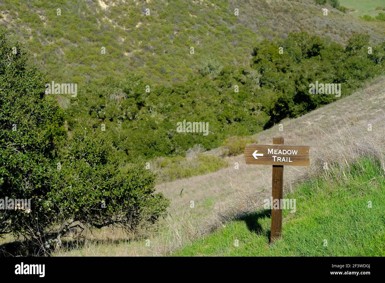 Wooden Meadow Trail sign at the Holman Ranch in Carmel Valley ...