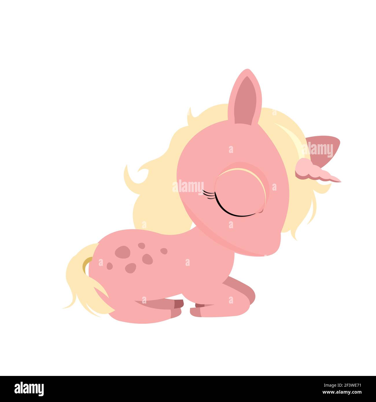 Little baby unicorn. Isolated object on a white background. Cheerful ...