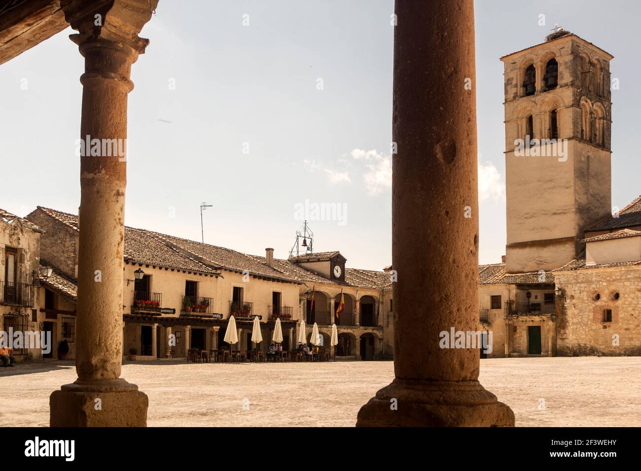 Spain, Pedraza Medieval Village Main Square Typical Architecture ...
