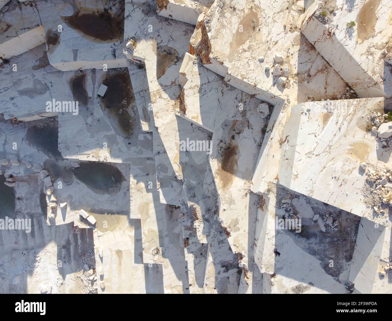 Marble quarry top down bird eye aerial view Stock Photo - Alamy