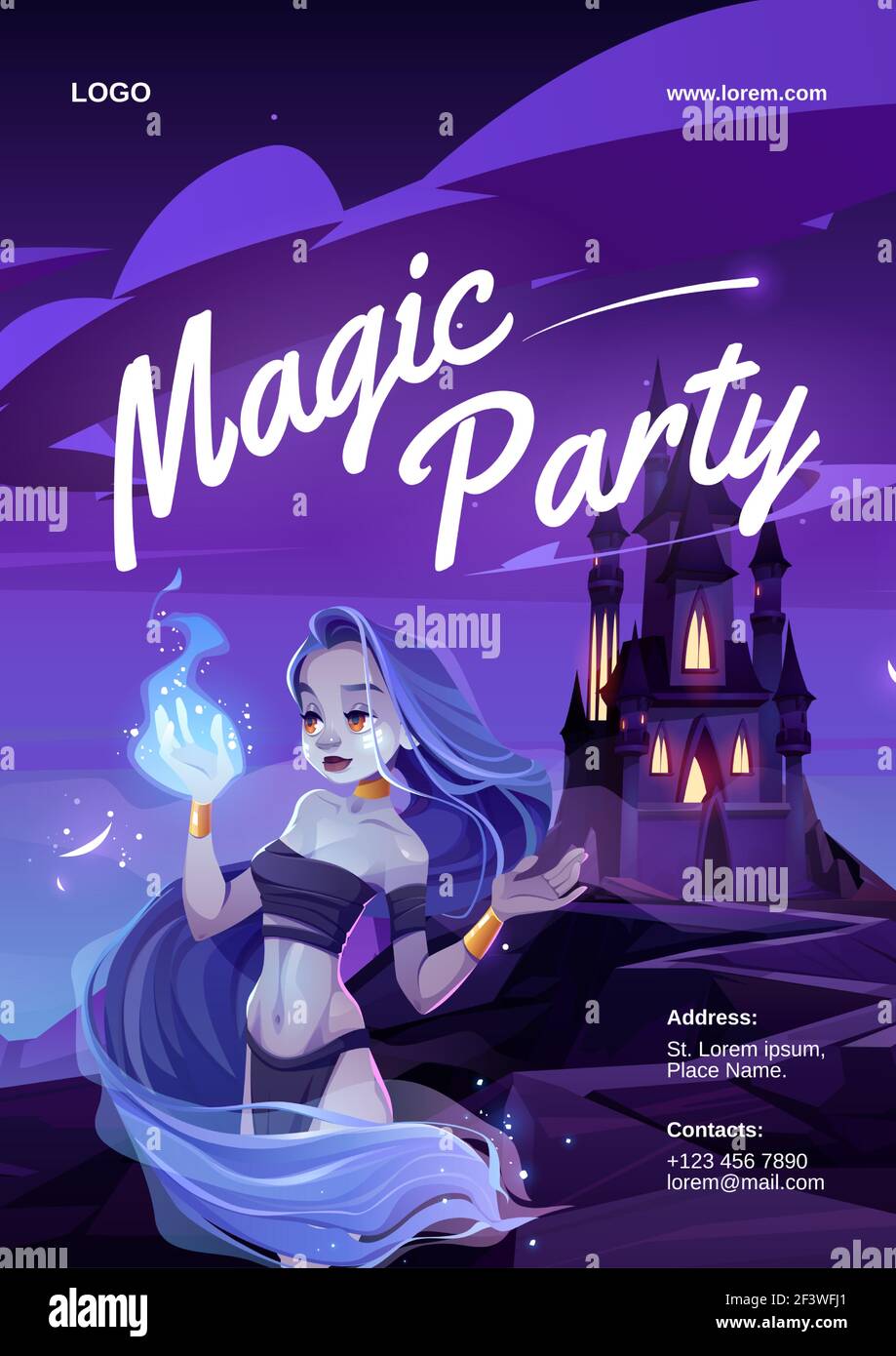 Cartoon magic party poster Stock Vector Image & Art - Alamy