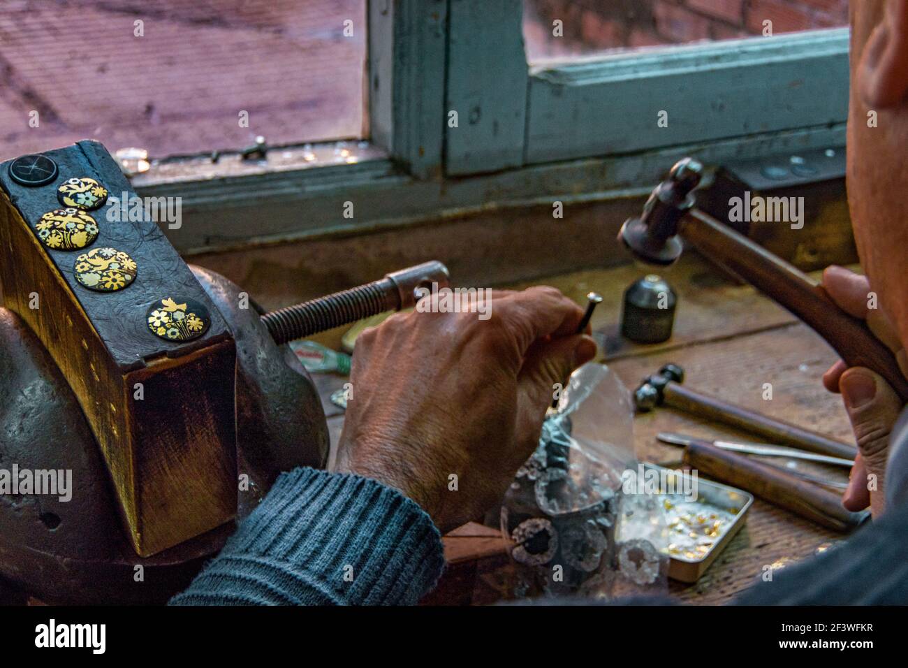 Work of the Art of Damascene of Toledo Stock Photo - Alamy