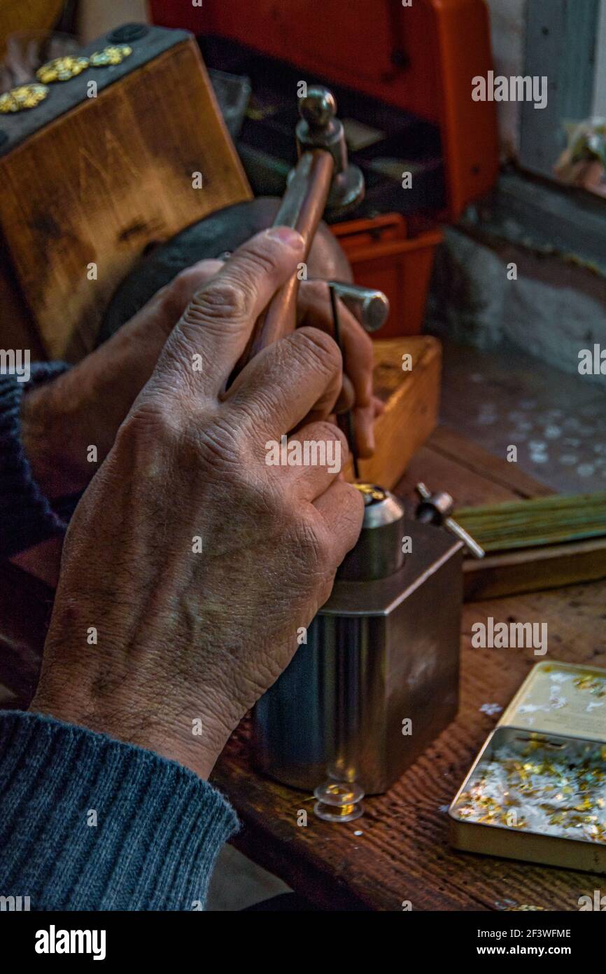 Work of the Art of Damascene of Toledo Stock Photo - Alamy