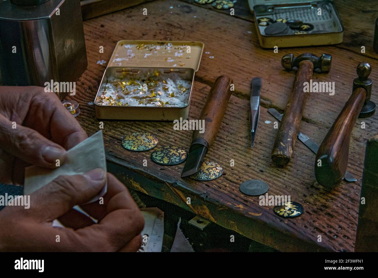 Work of the Art of Damascene of Toledo Stock Photo - Alamy