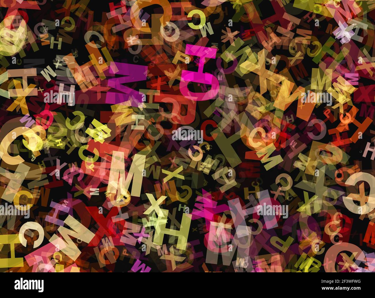 Chaotic pattern with words, letters hi-res stock photography and images ...