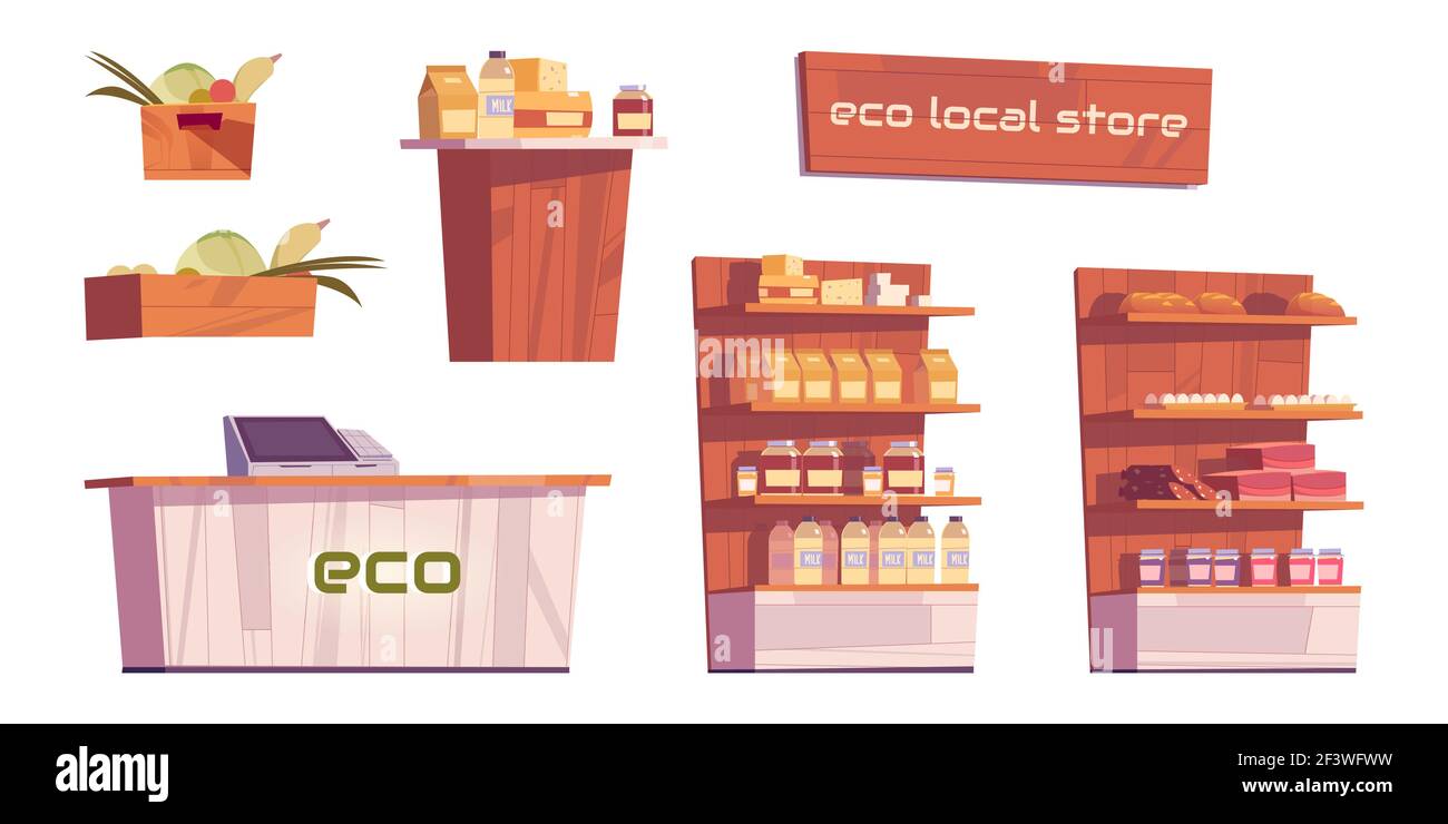 Cheese sausage shop display Stock Vector Images - Alamy