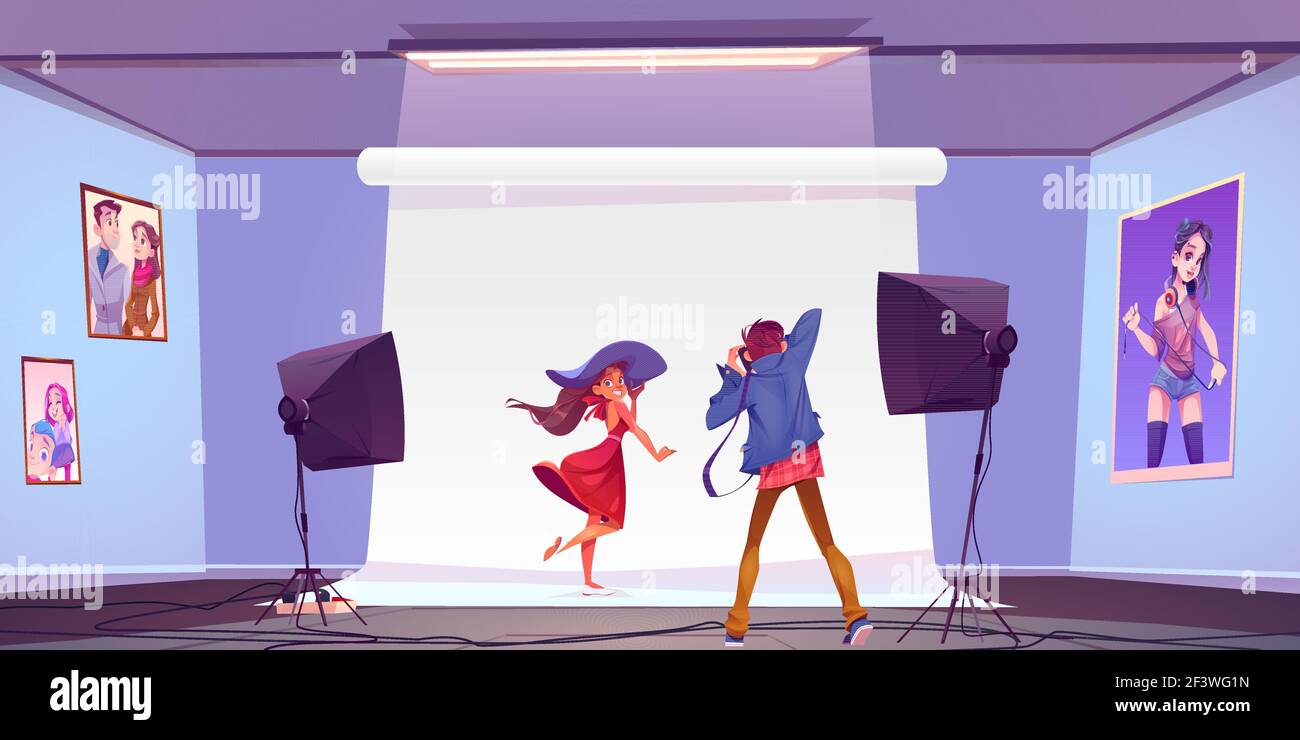 Studio model photo shoot Stock Vector Images - Alamy