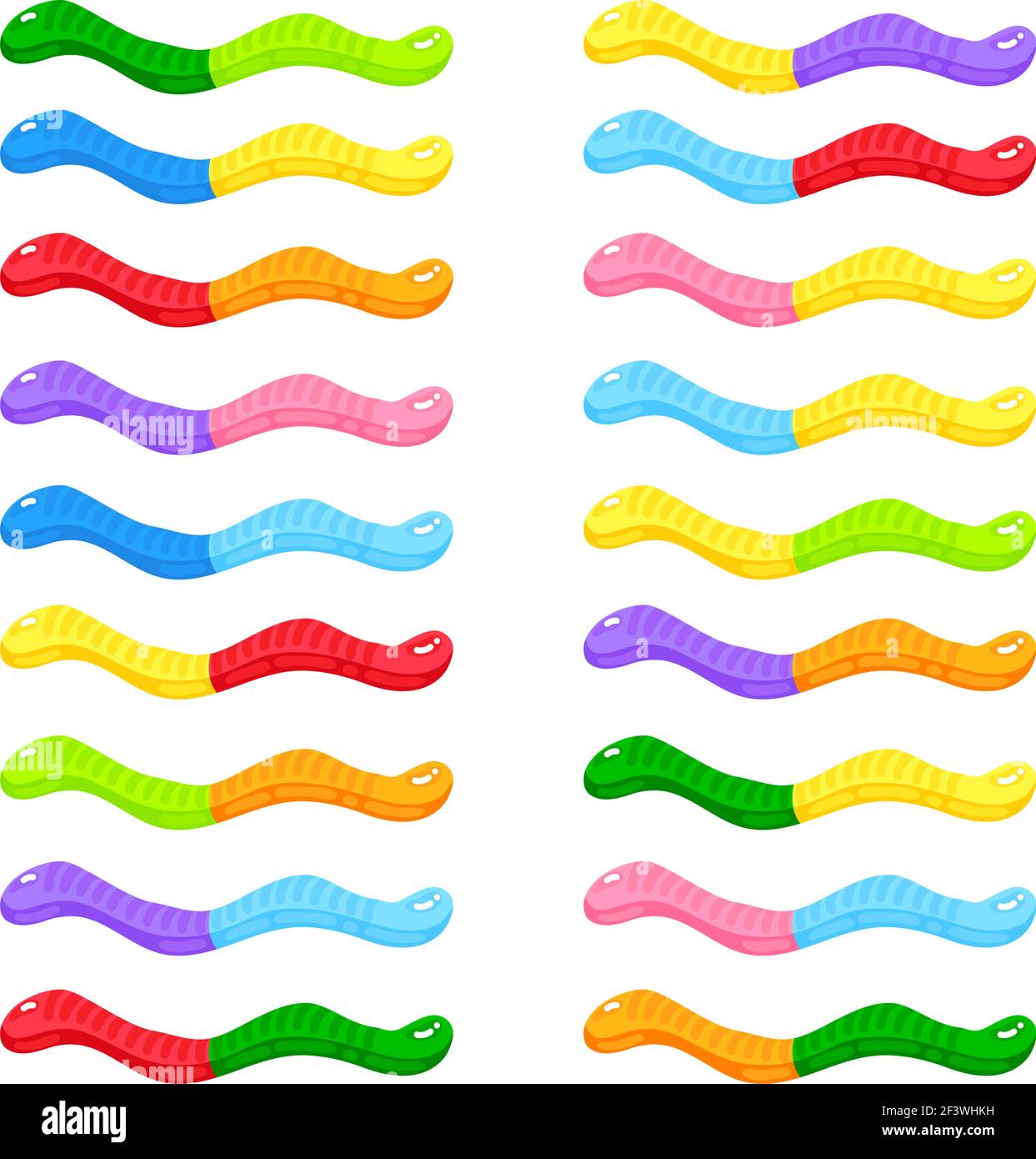Jelly worm sweet candy with amazing flavor flat style design vector ...