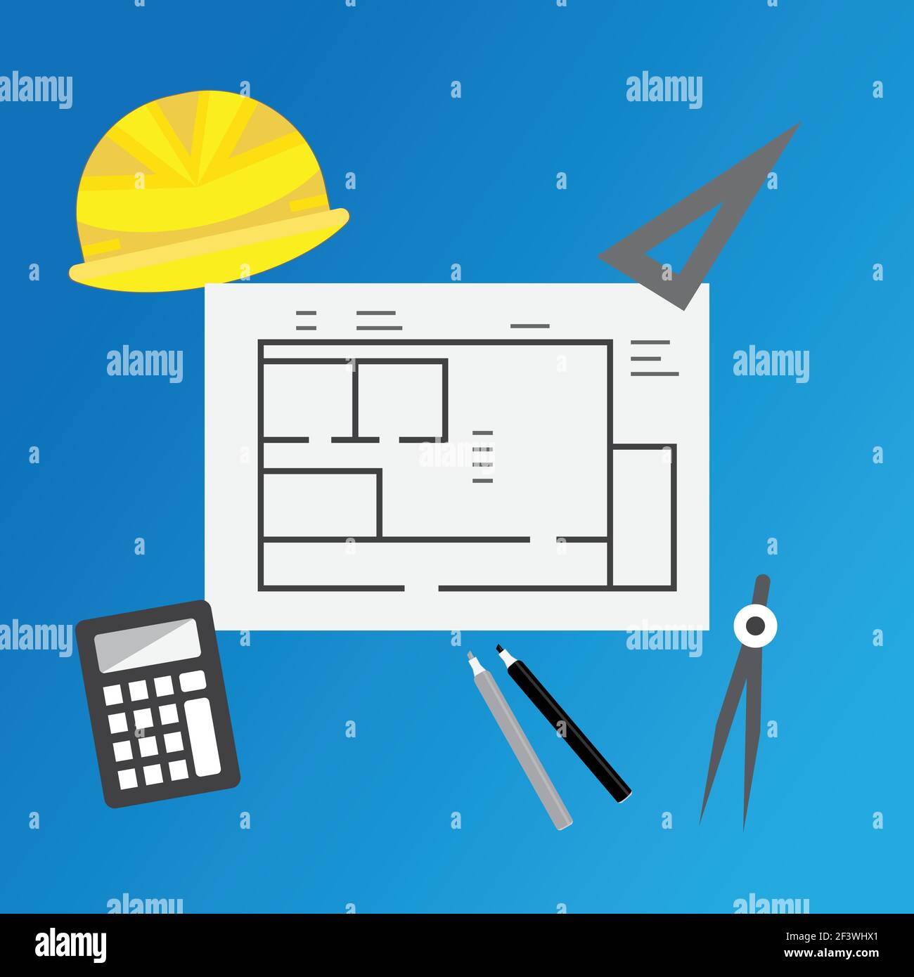 Project planning construction plan calculator Stock Vector Images - Alamy