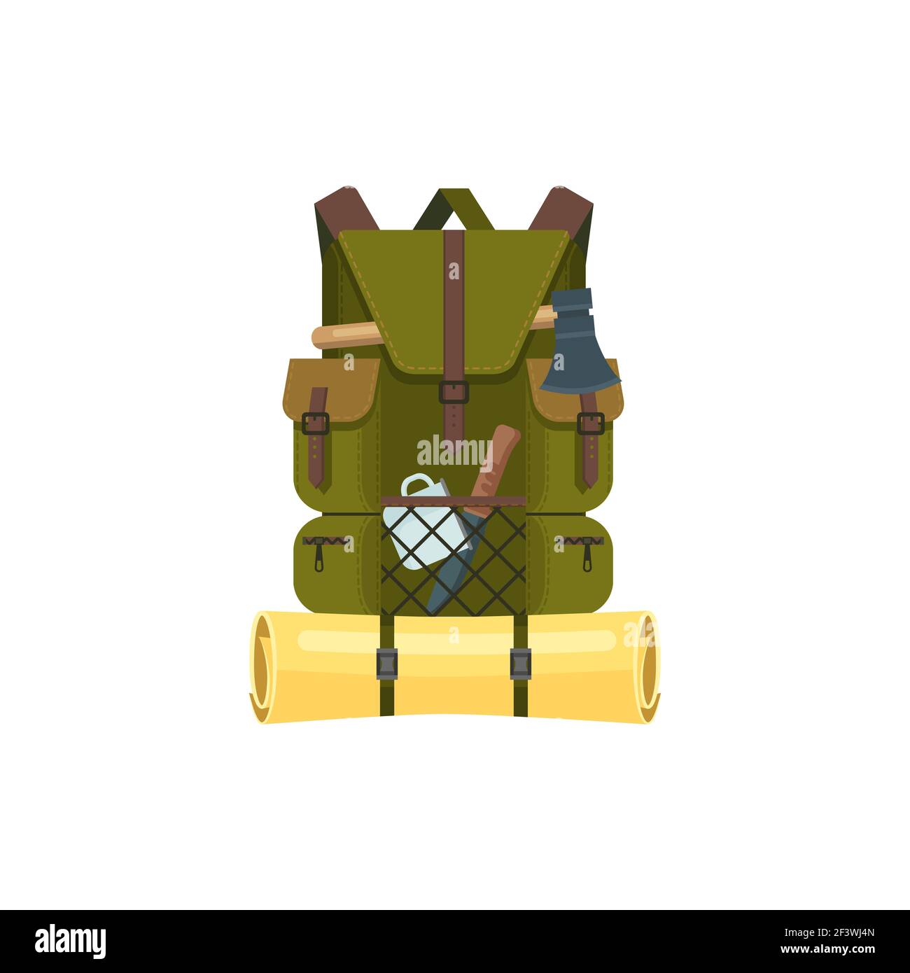 Backpack camping mug Stock Vector Images - Alamy