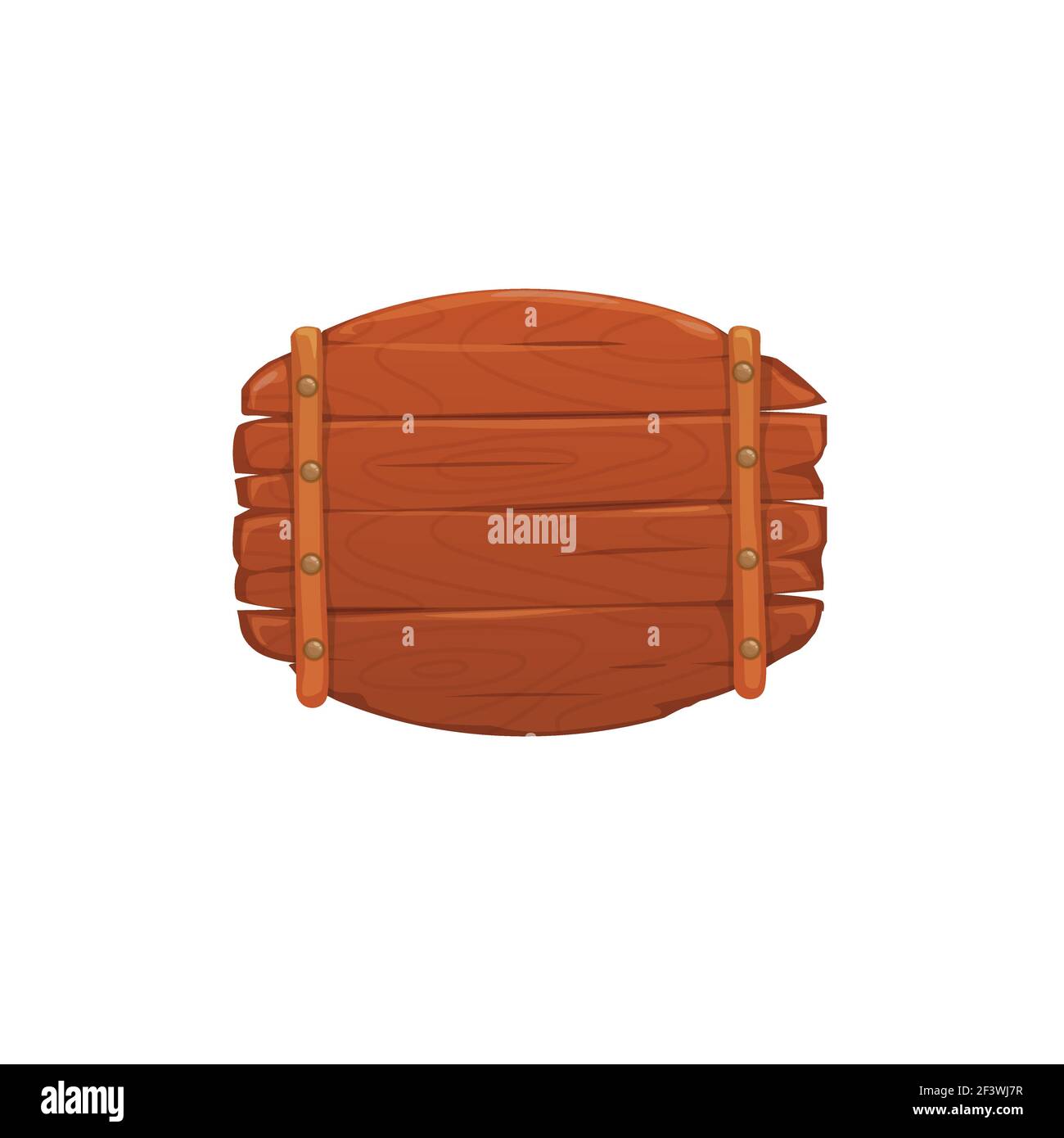 Billboard with wooden planks and nails isolated plaque post-board ...