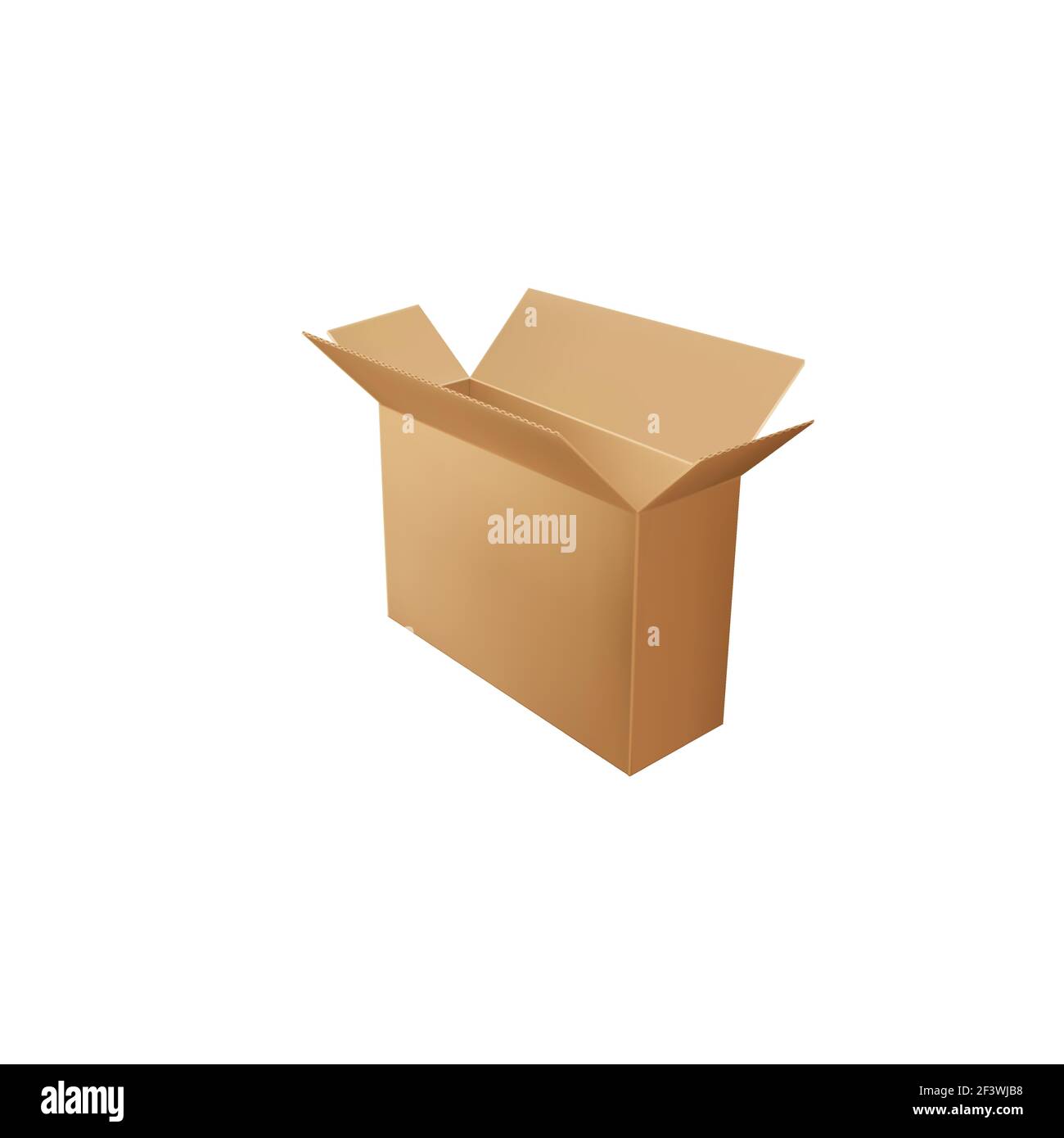 Empty packaging, distribution and shipping container isolated tall ...