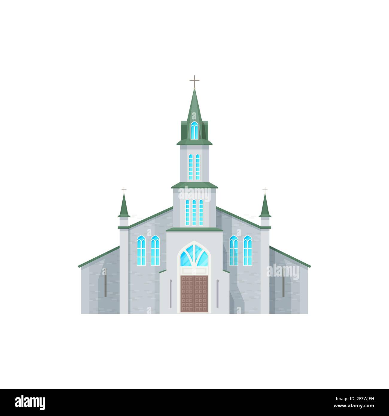 Catholic church building vector icon. Medieval cathedral with gothic ...