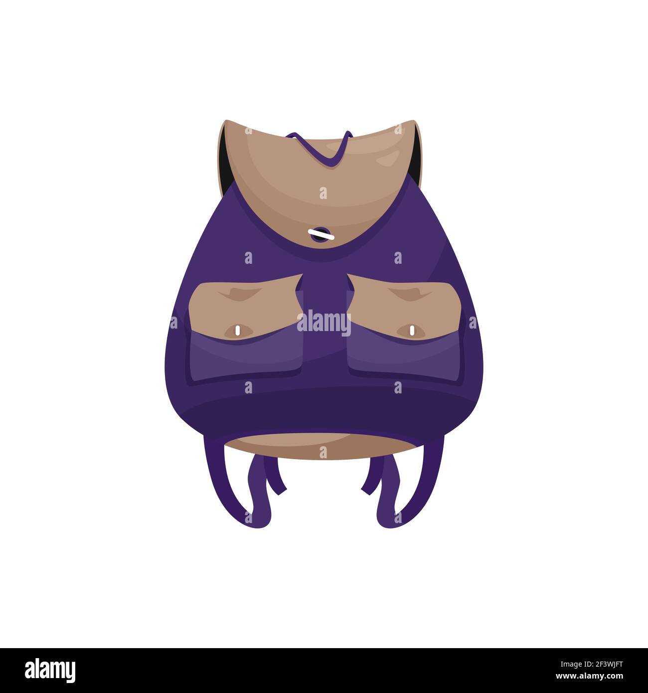 Kids schoolbag or hiking backpack isolated vector icon, student ...