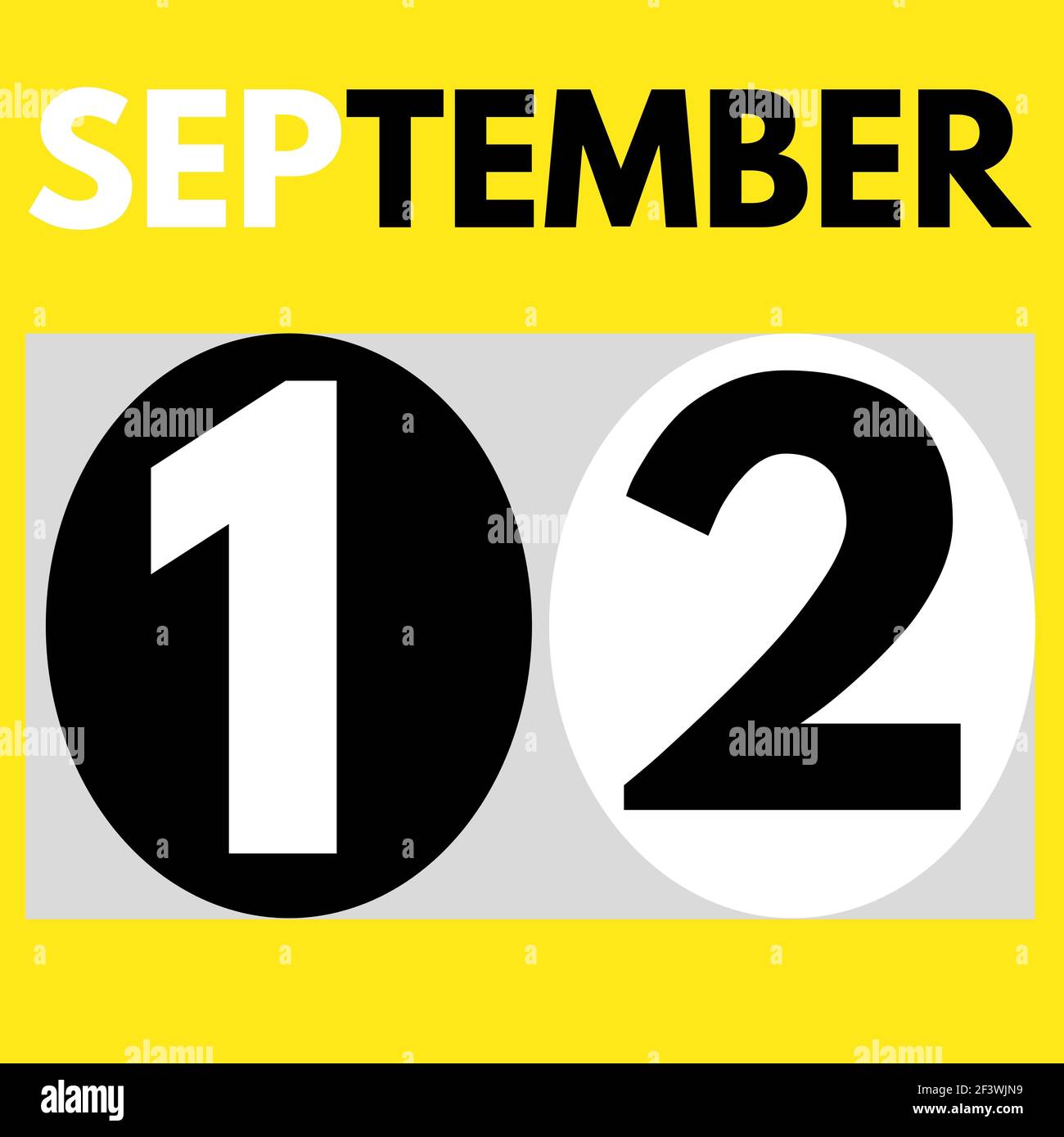 September 12 . Modern daily calendar icon .date ,day, month .calendar ...