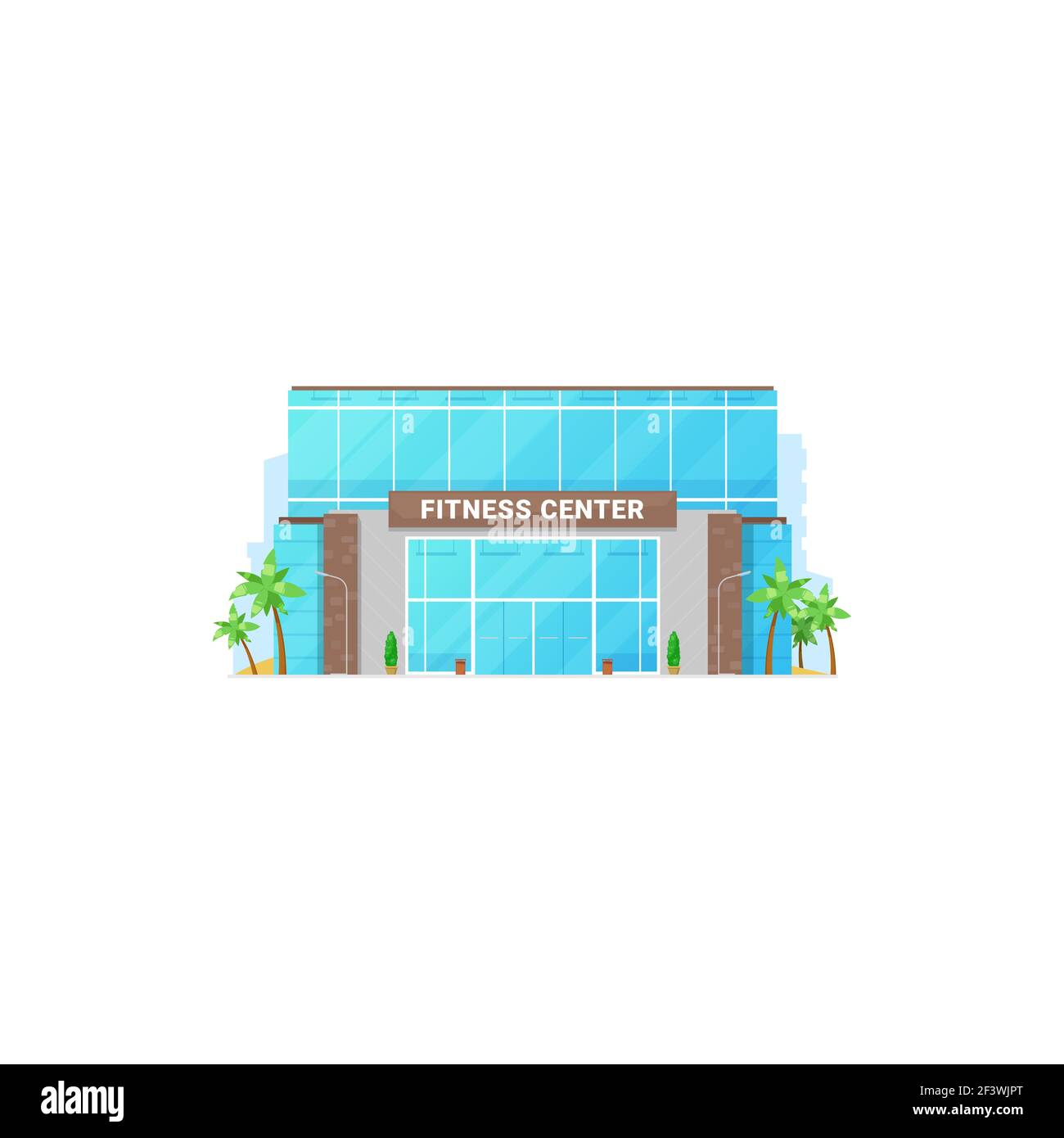 Fitness center isolated city architecture building facade exterior ...