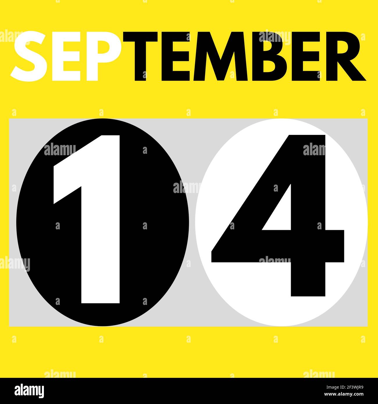 September 14 . Modern daily calendar icon .date ,day, month .calendar ...