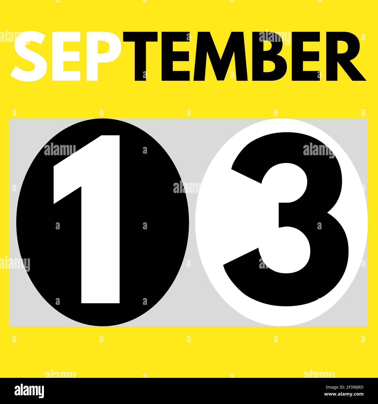 September 13 . Modern daily calendar icon .date ,day, month .calendar ...
