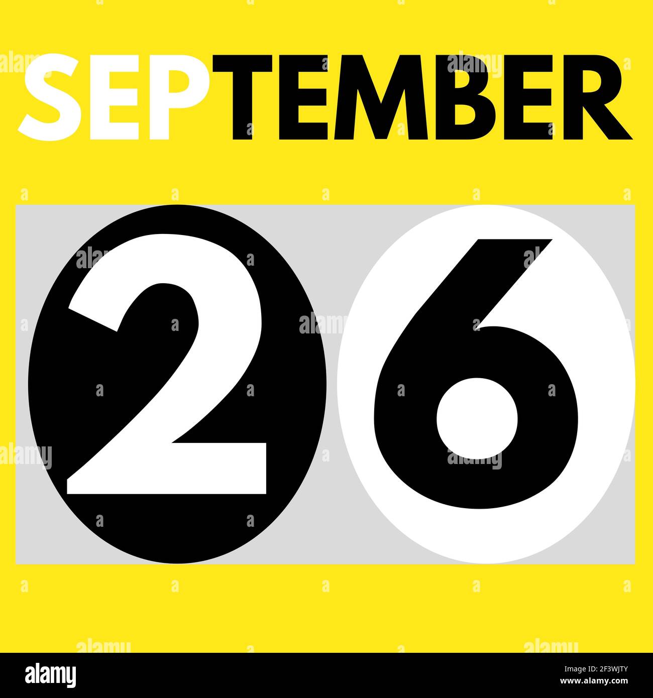September 26 . Modern daily calendar icon .date ,day, month .calendar ...