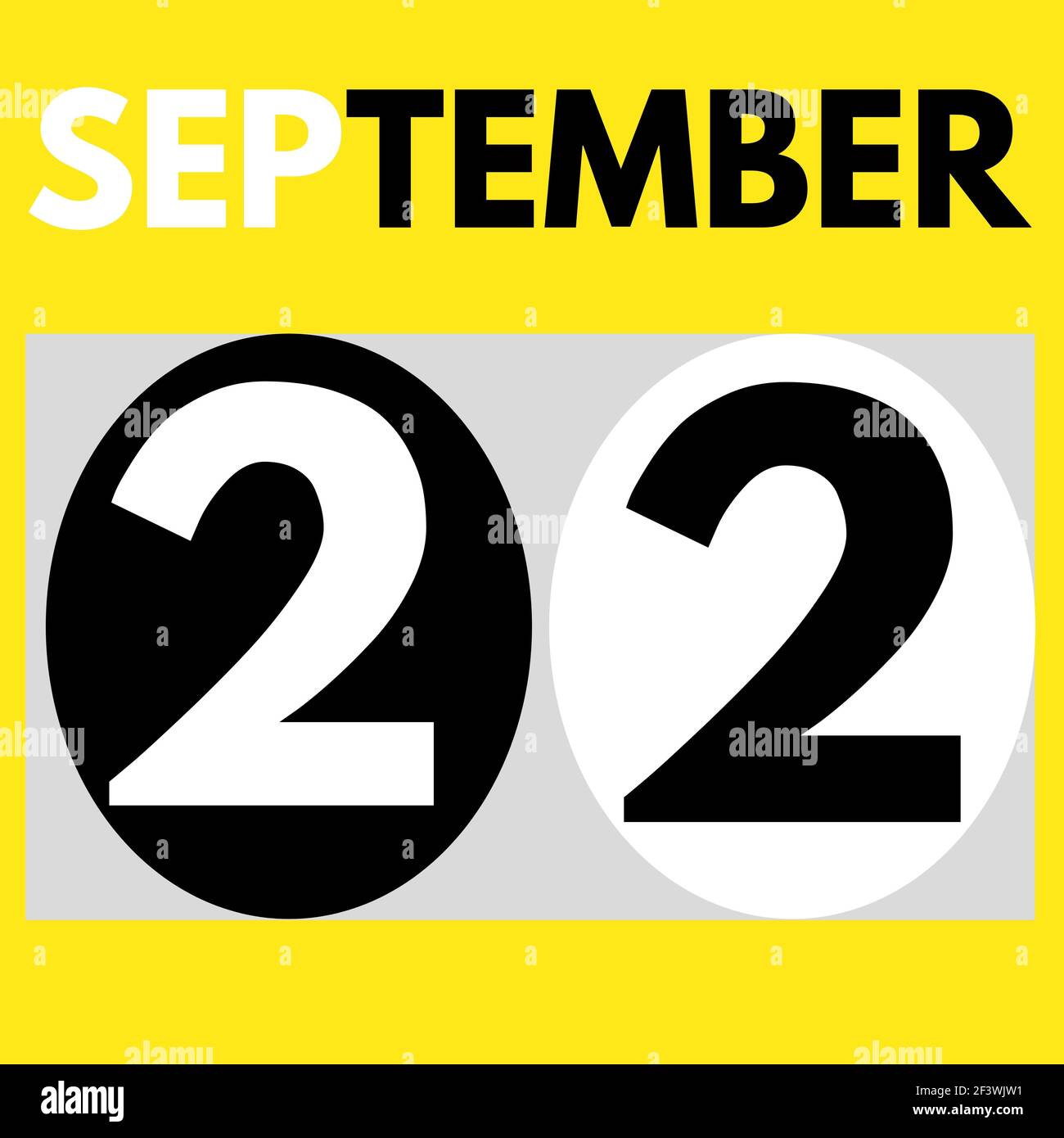 September 22 . Modern daily calendar icon .date ,day, month .calendar ...