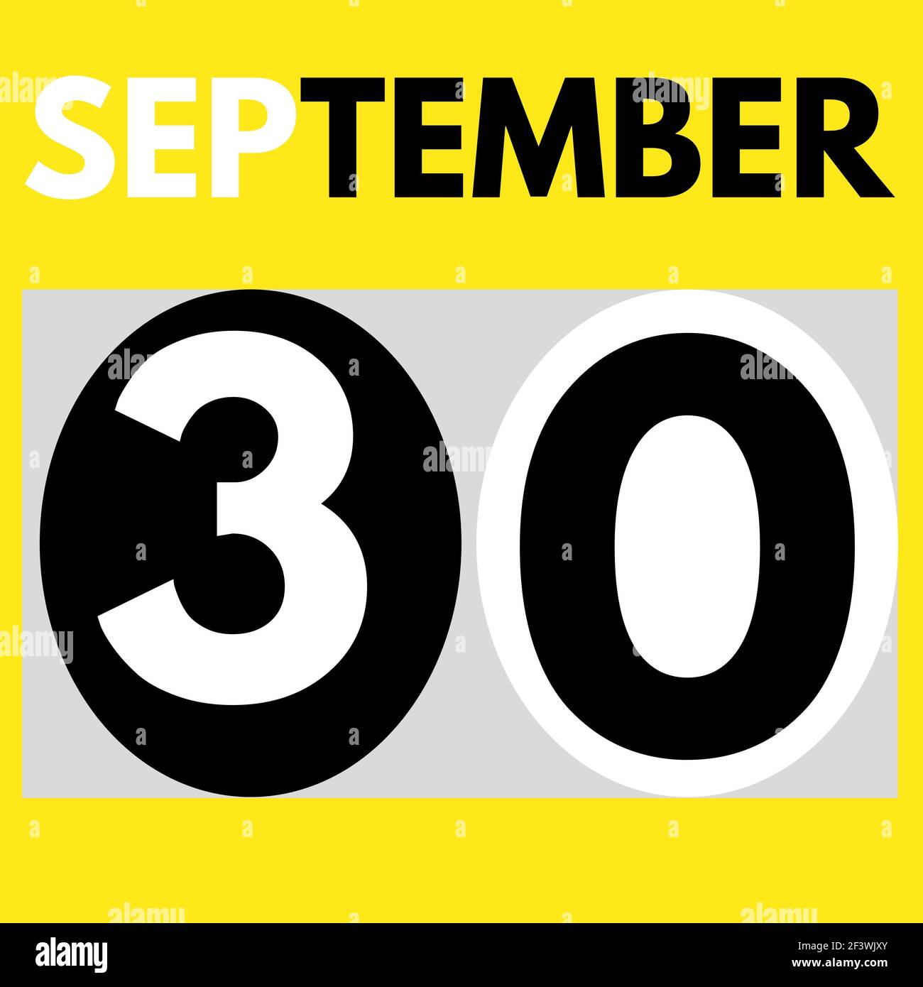 September 30 . Modern daily calendar icon .date ,day, month .calendar ...