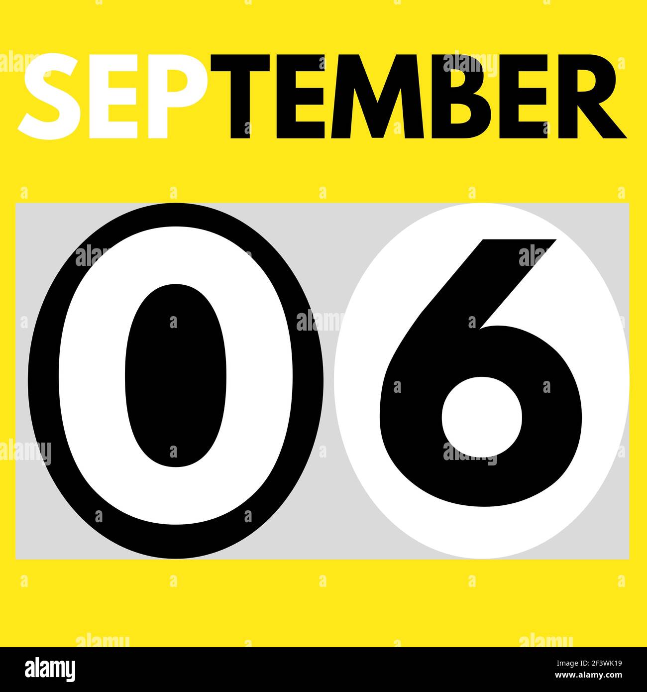 September 6 . Modern daily calendar icon .date ,day, month .calendar ...