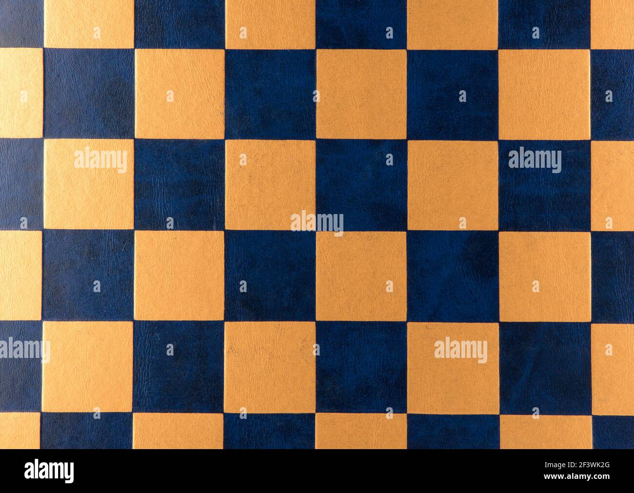 Chess board. Leather checkered texture background of blue and gold ...