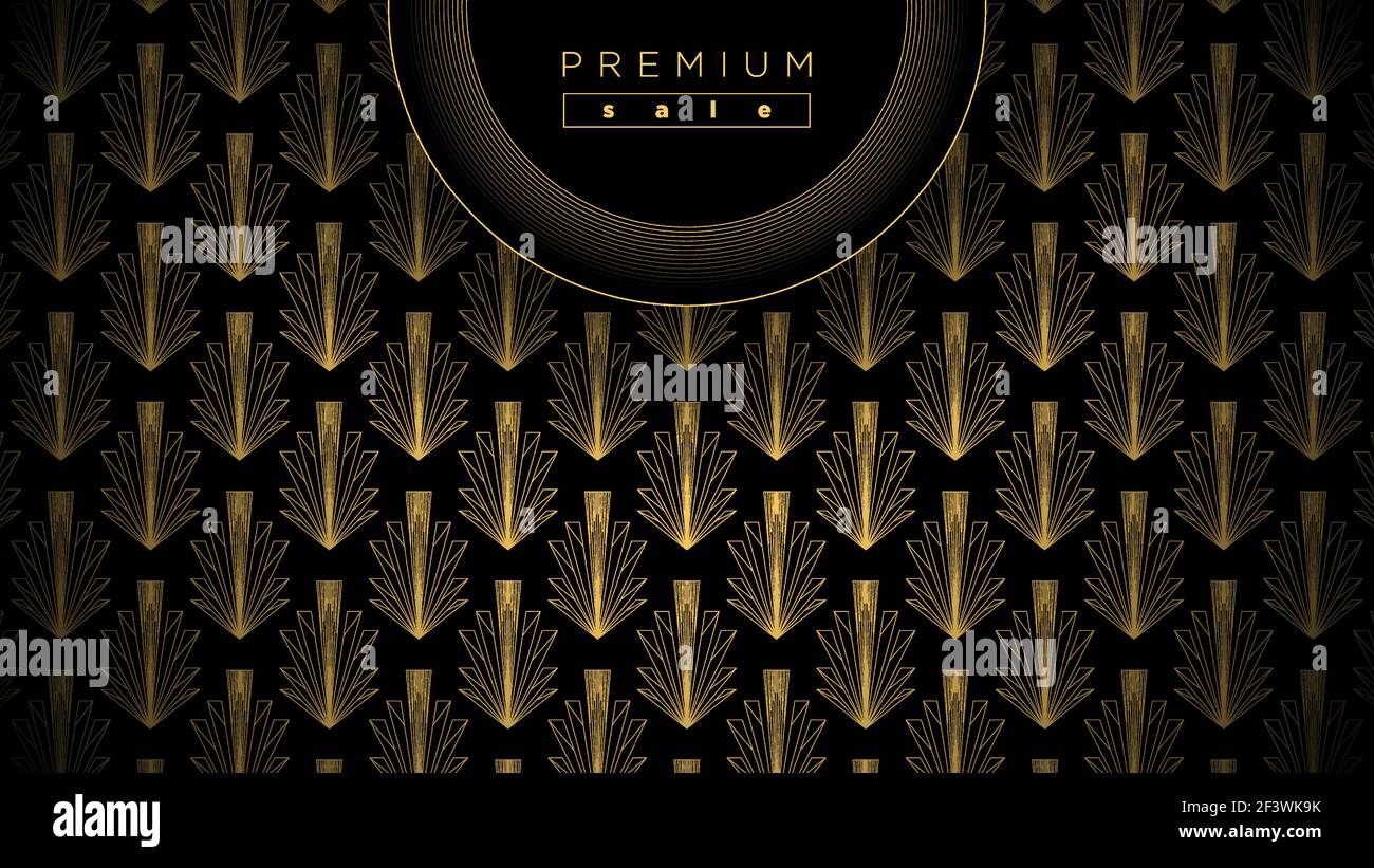 Premium sale golden poster design on black background vector ...
