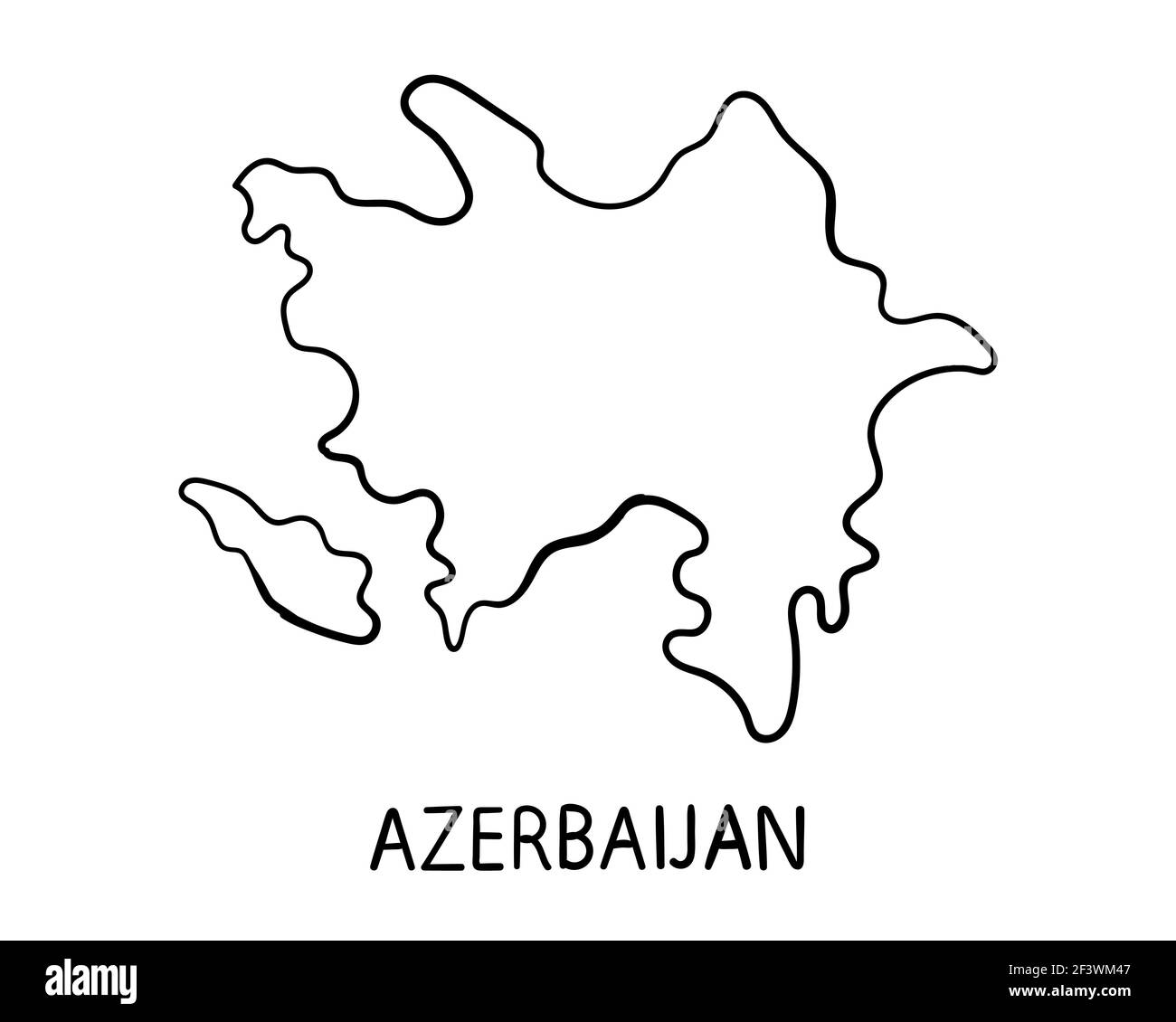 Azerbaijan outline map Black and White Stock Photos & Images - Alamy