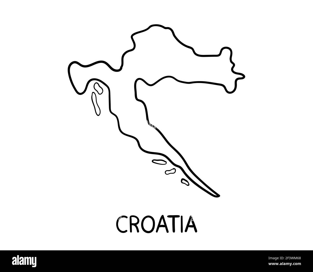 Croatia map Black and White Stock Photos & Images - Alamy