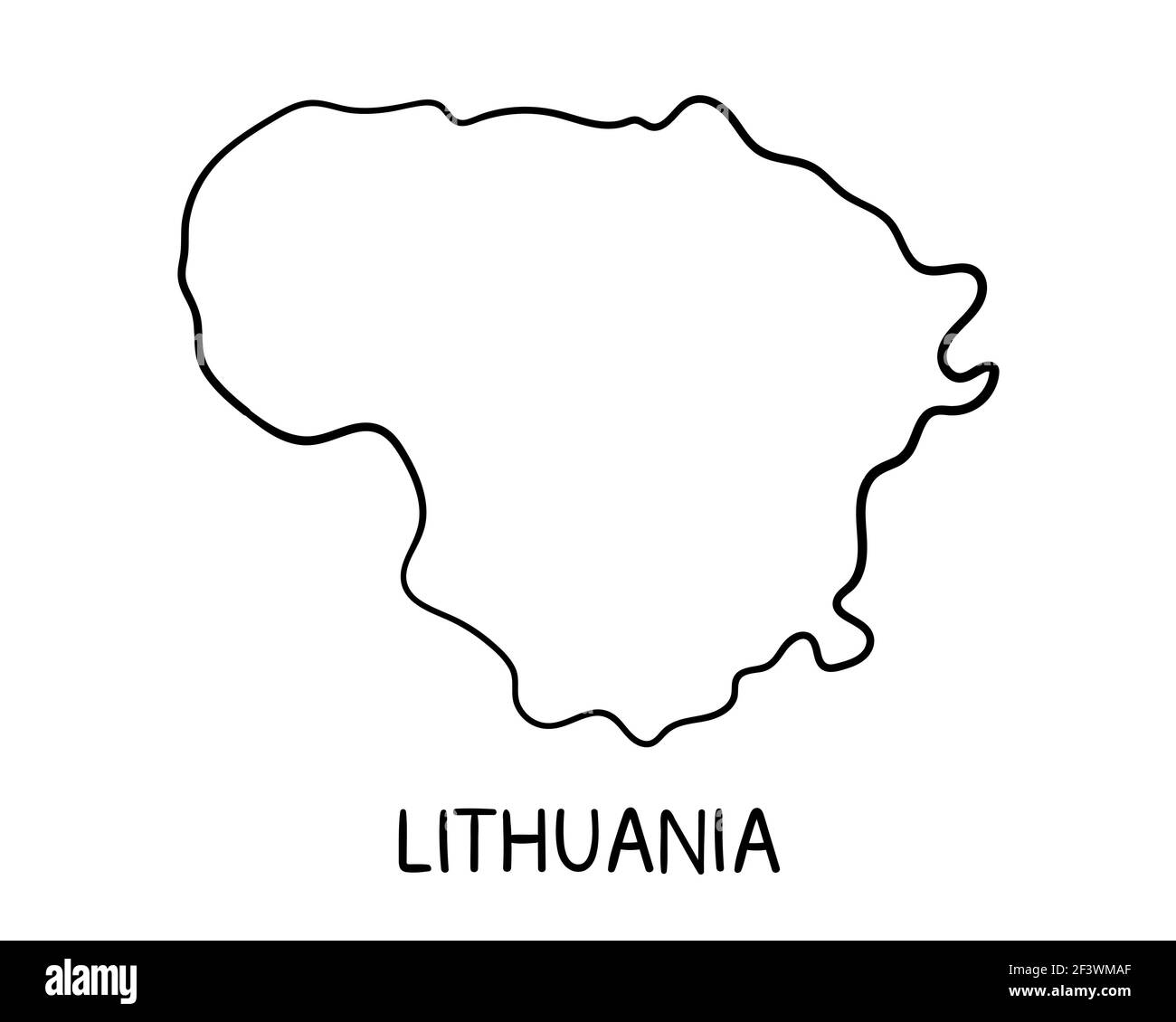 Hand drawn Lithuania map illustration Stock Photo - Alamy