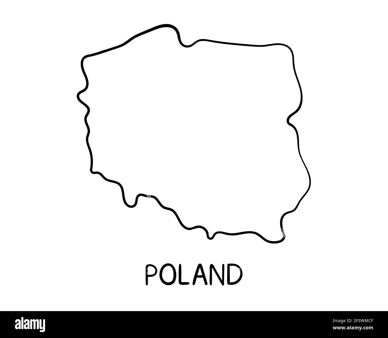 Hand drawn Poland map illustration Stock Photo - Alamy