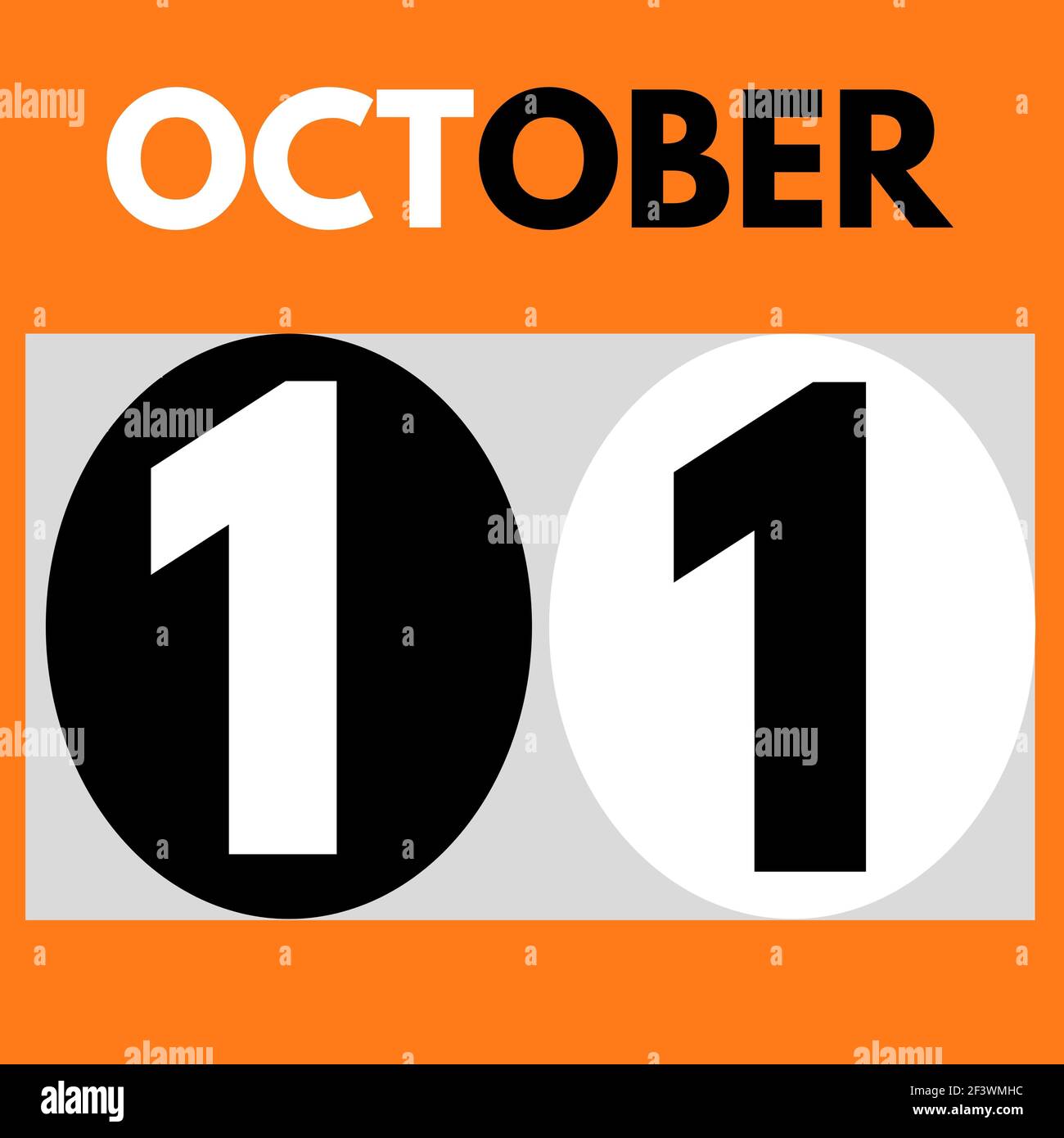 October 11 . Modern daily calendar icon .date ,day, month .calendar for ...