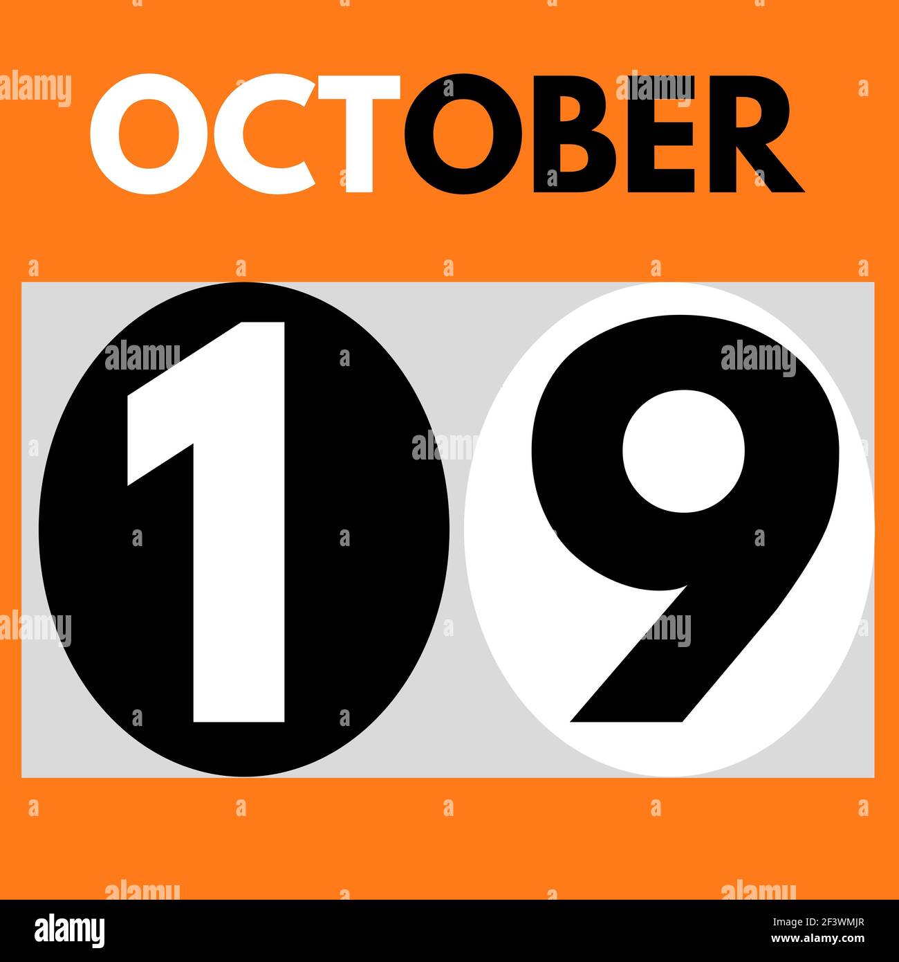 October 19 . Modern daily calendar icon .date ,day, month .calendar for ...
