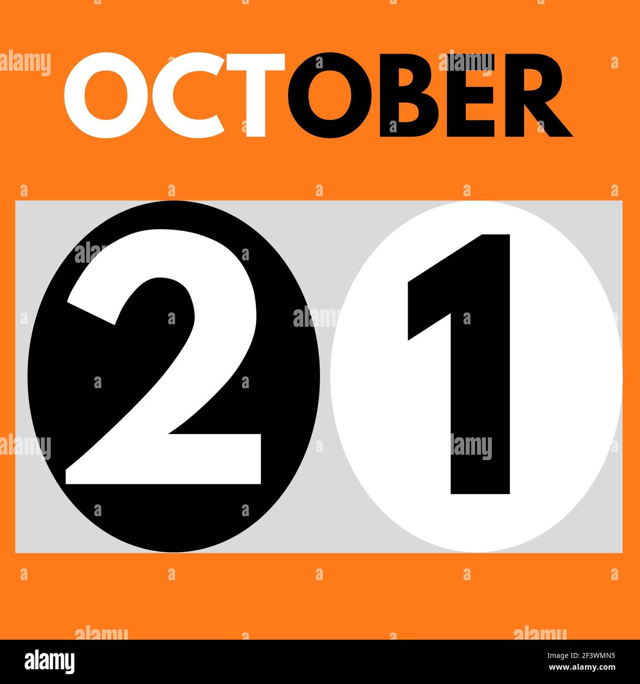 October 21 . Modern daily calendar icon .date ,day, month .calendar for ...
