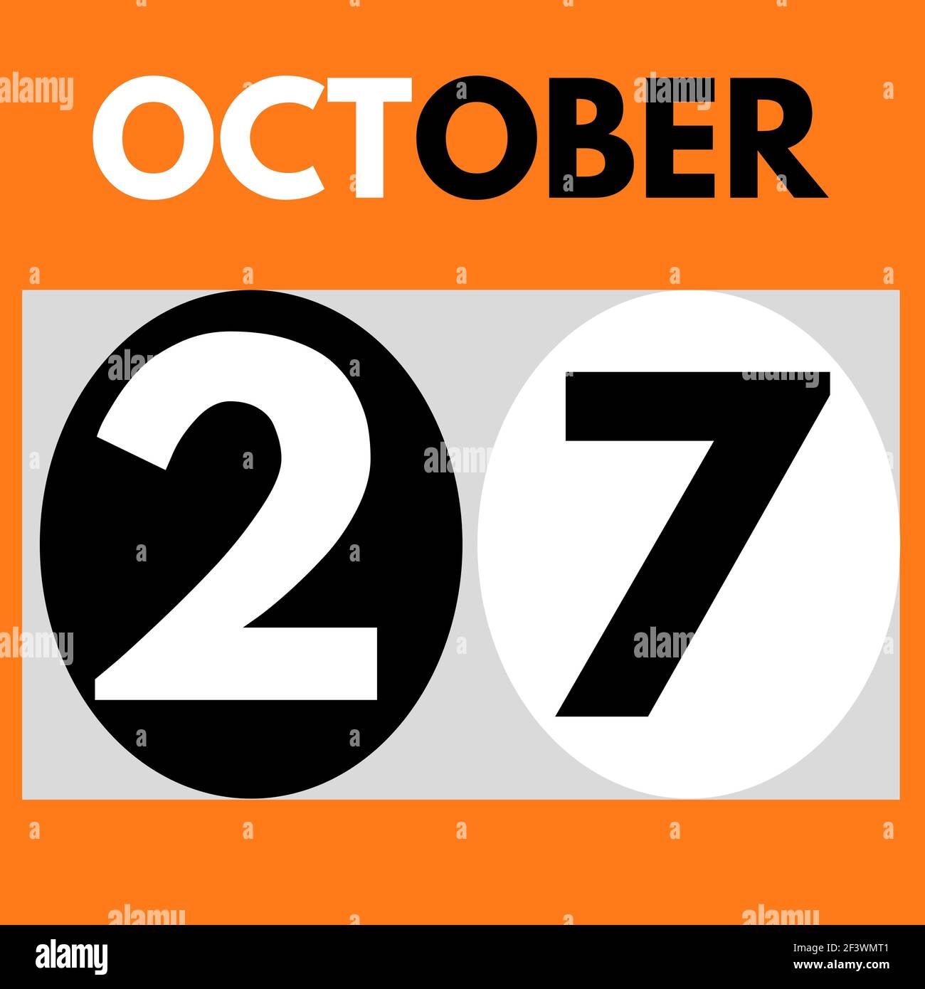 October 27 . Modern daily calendar icon .date ,day, month .calendar for ...