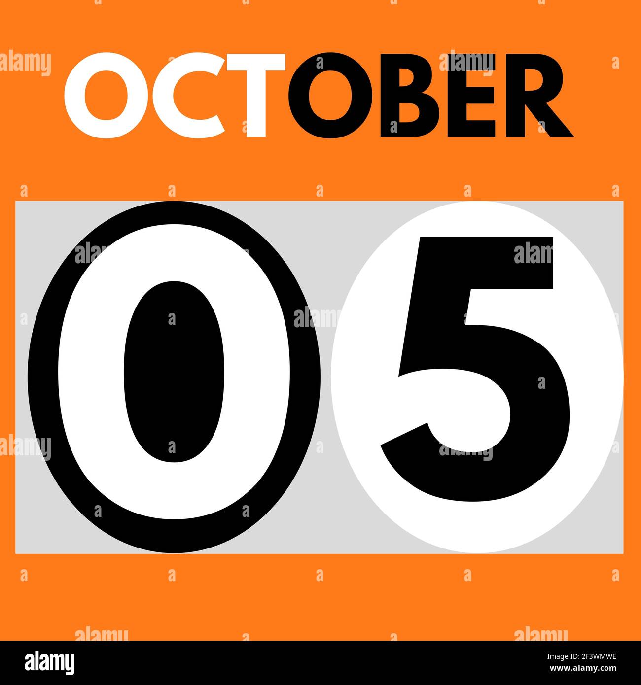 October 5 . Modern daily calendar icon .date ,day, month .calendar for ...